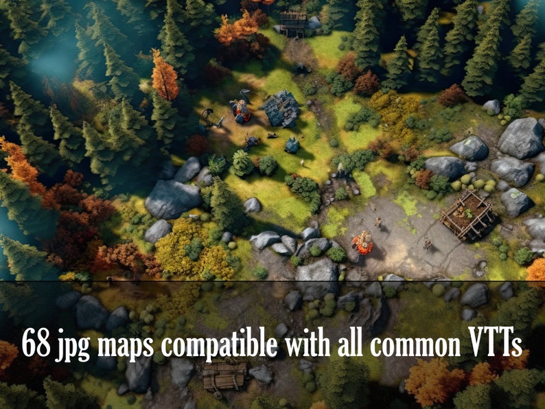 High-resolution Digital Forest Maps Pack, 68 JPG Images for Dnd / TTRPG ...