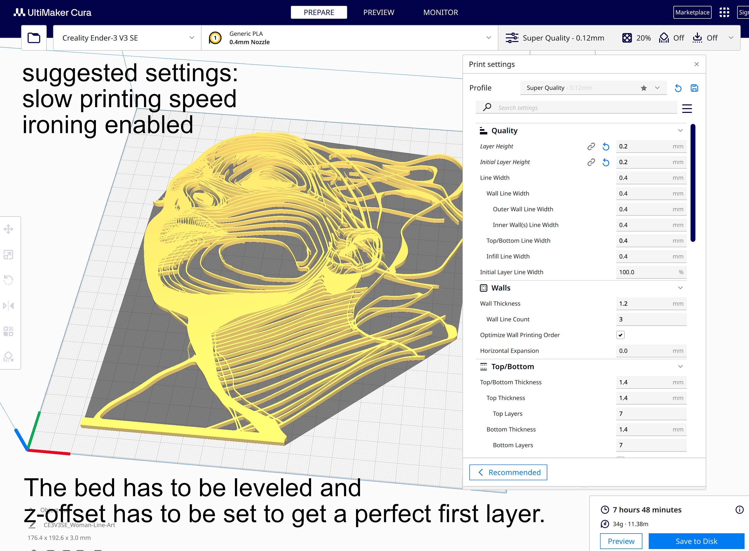 3D Printed Art Piece Flowing Contour Sculpture Woman, DIY STL File to ...