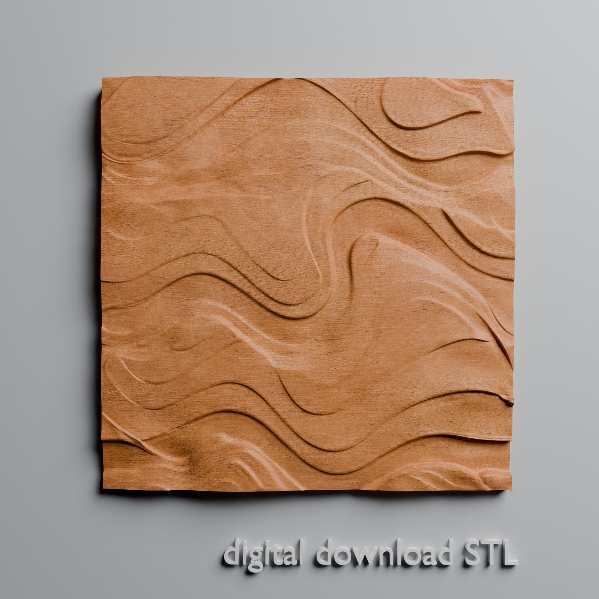 Abstract Waves STL File 3D CNC Router Cut Files for Vectric, Aspire ...