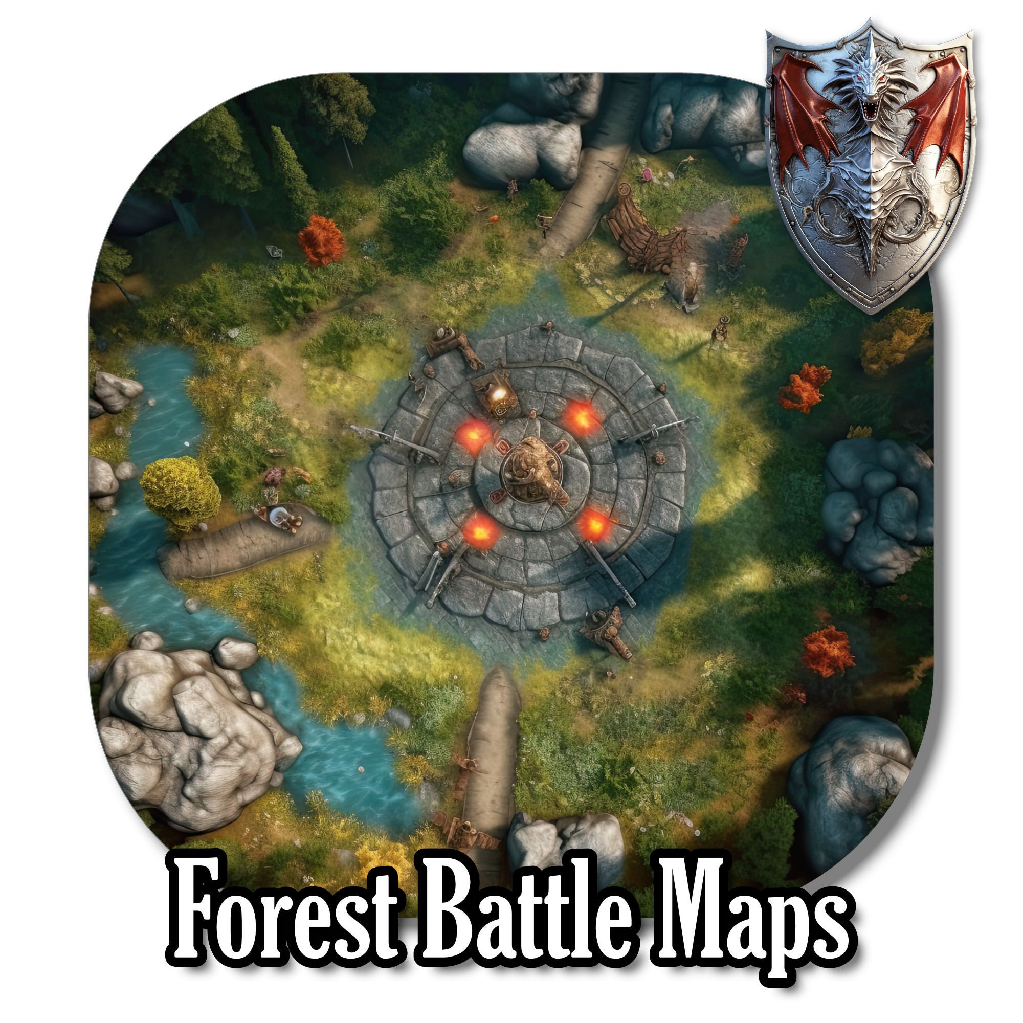 High-resolution Digital Forest Maps Pack, 68 JPG Images for Dnd / TTRPG ...