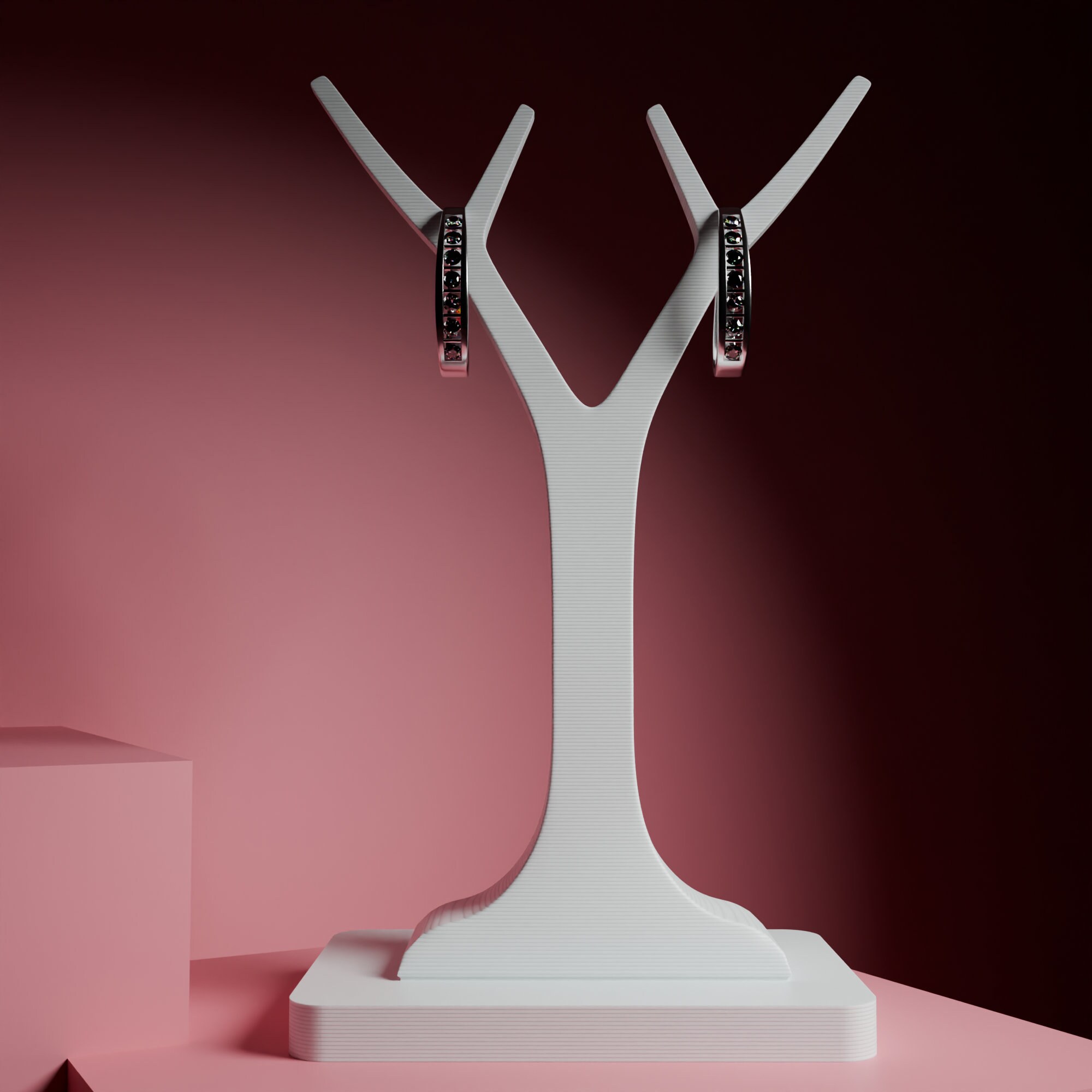 Designer Earring Display Stand 3D STL File, Jewelry Earring Holder ...