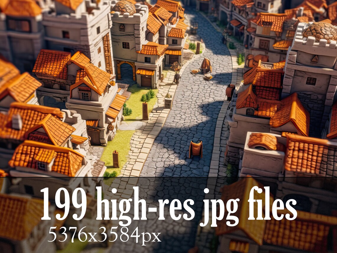 High-resolution Digital Town Map Pack, 199 JPG Images for Dnd / TTRPG ...
