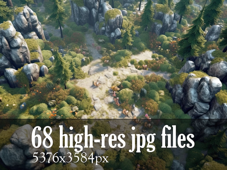 High-resolution Digital Forest Maps Pack, 68 JPG Images for Dnd / TTRPG ...