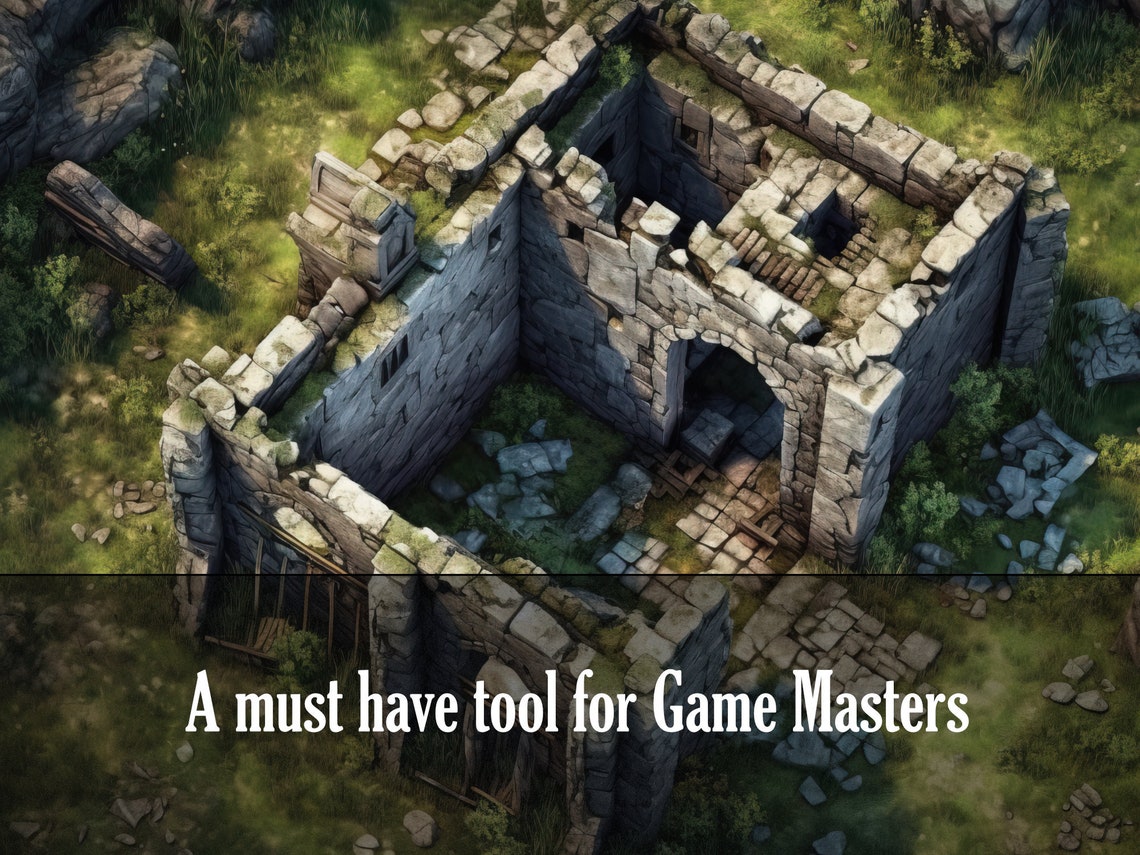 10 High-resolution RPG Battle Maps, Mossy Dungeon Encounter Maps 02 ...