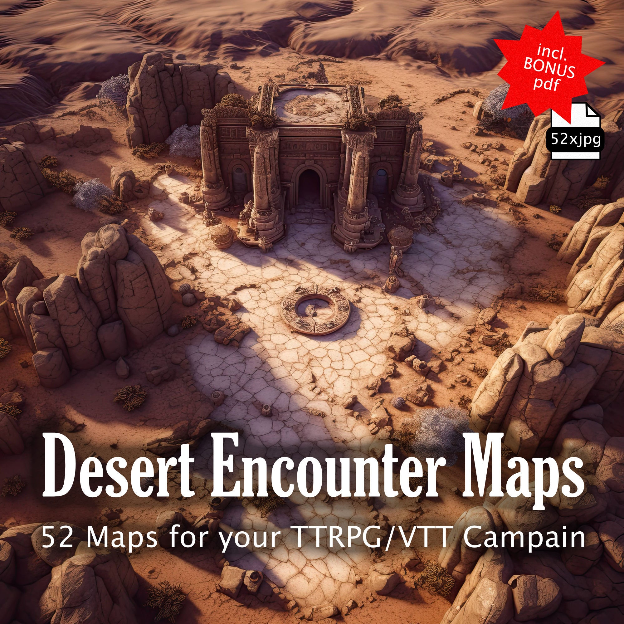 High-resolution Desert Encounter Maps Pack, 52 JPG Images for Dnd ...