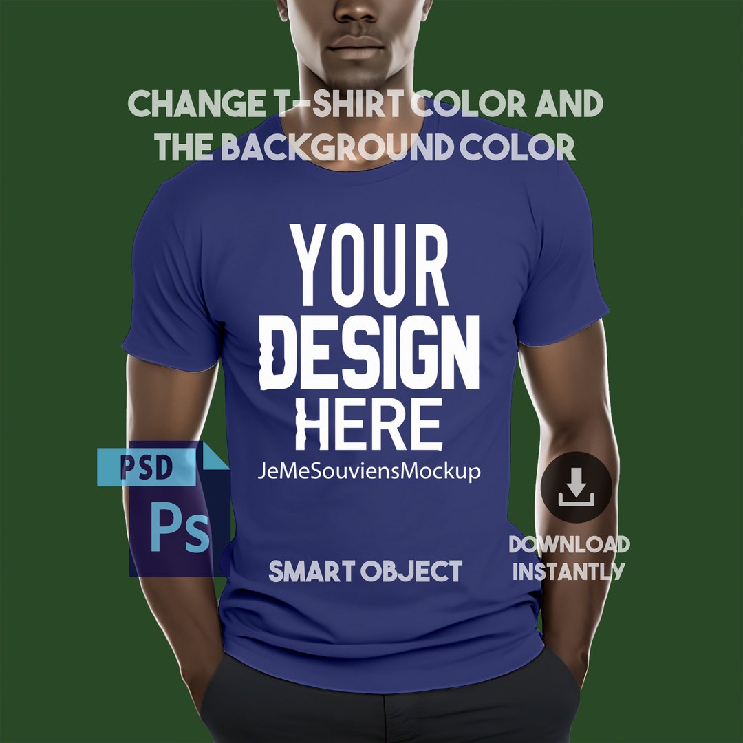 Bella Canvas 3001 T-shirt Mockup PSD Editable Smart Object, T-shirt ...