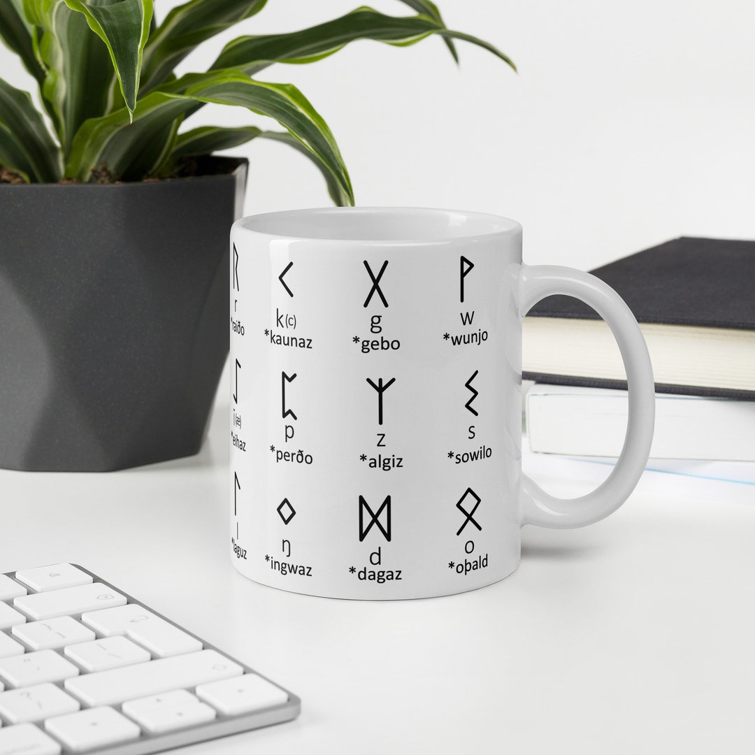 Runes Alphabet Gift Mug, Runes Mug, Mystery Runes Mug, - Etsy