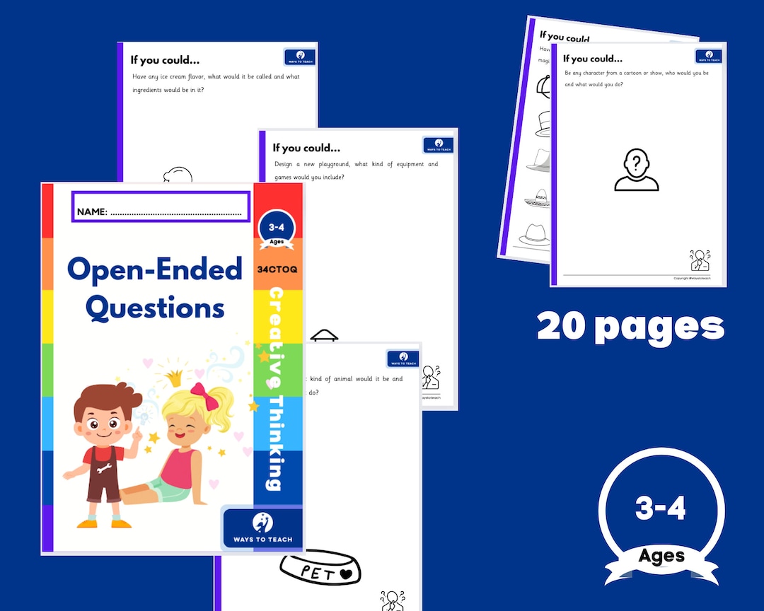 Creative Thinking - Open Ended Questions - for Ages 3-4 Years Old ...