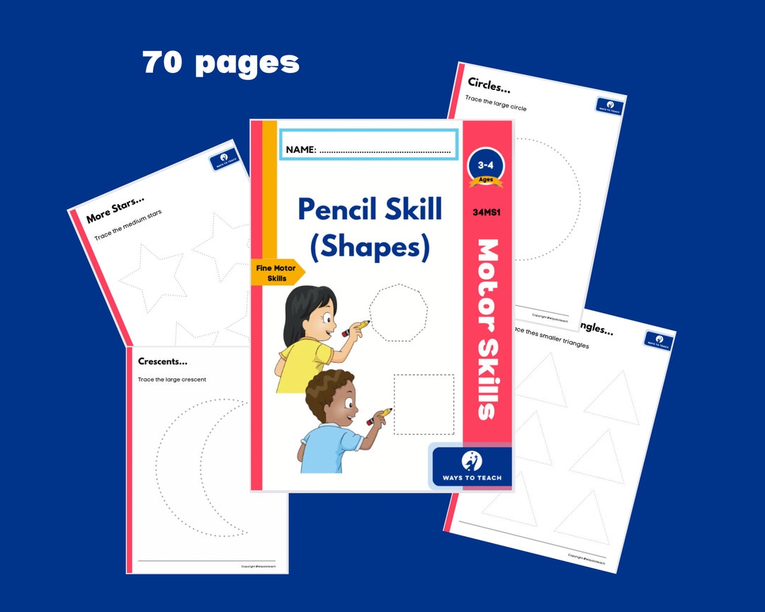 Tracing Shapes - Fine Motor Skills - Pencil Skill - Drawing - 3-4 Year ...
