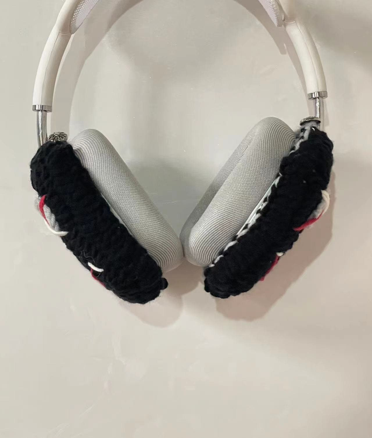 Crochet Airpods Max Headphone Covers | Black Gray Masked Clown | AirPod ...