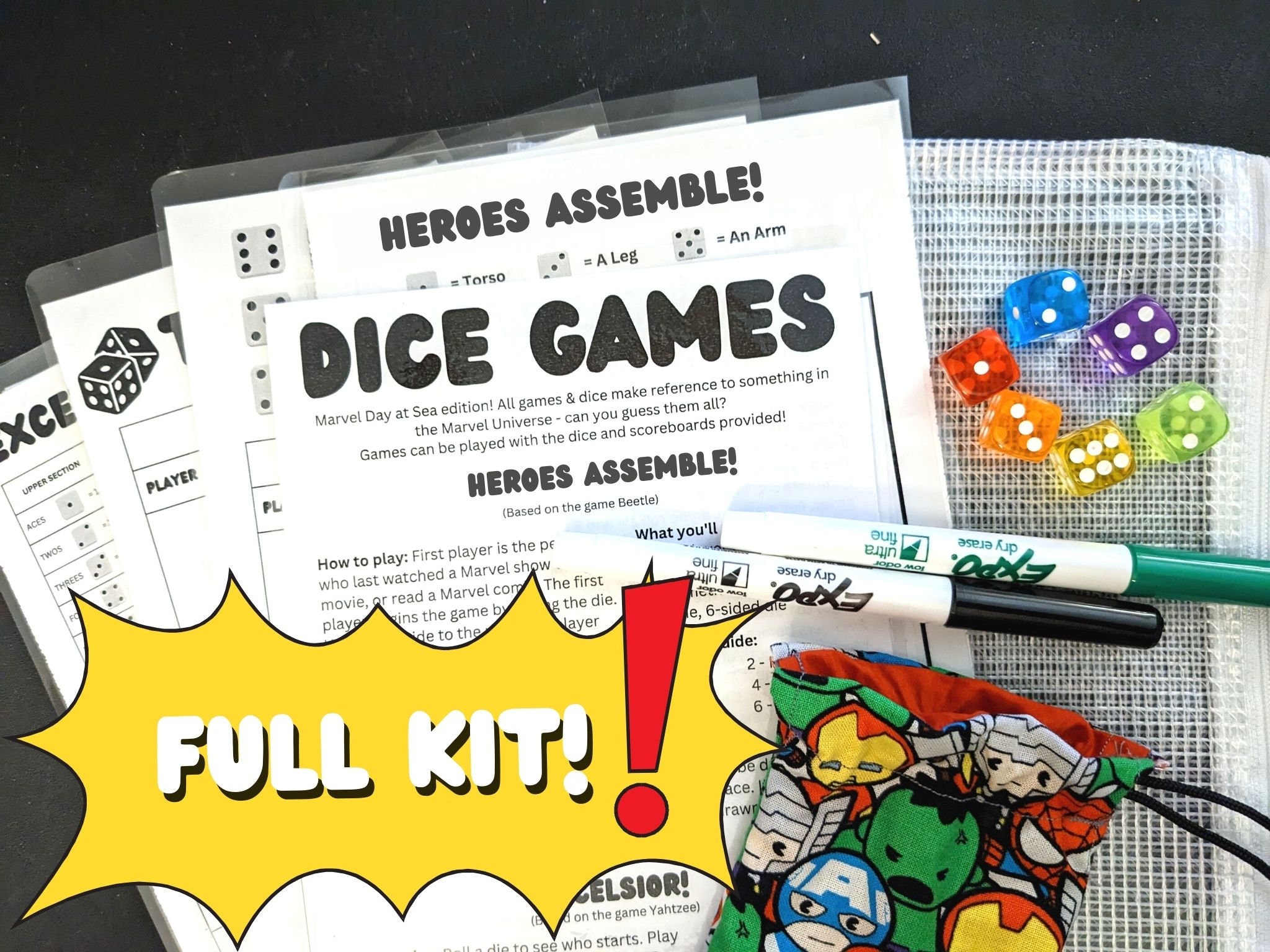 Superhero Dice Games - Full Set - Etsy