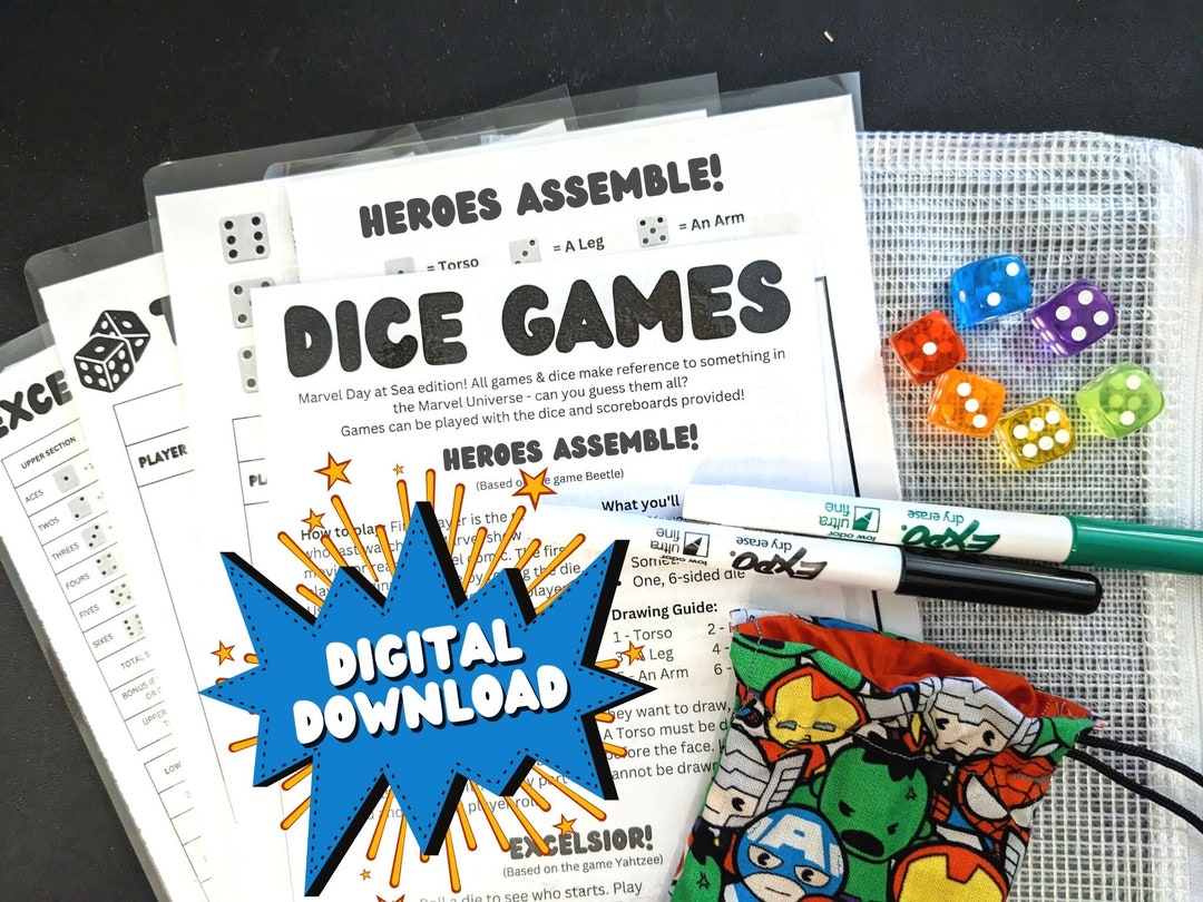 Superhero Dice Games -downloadable Instructions & Scorecards - Etsy