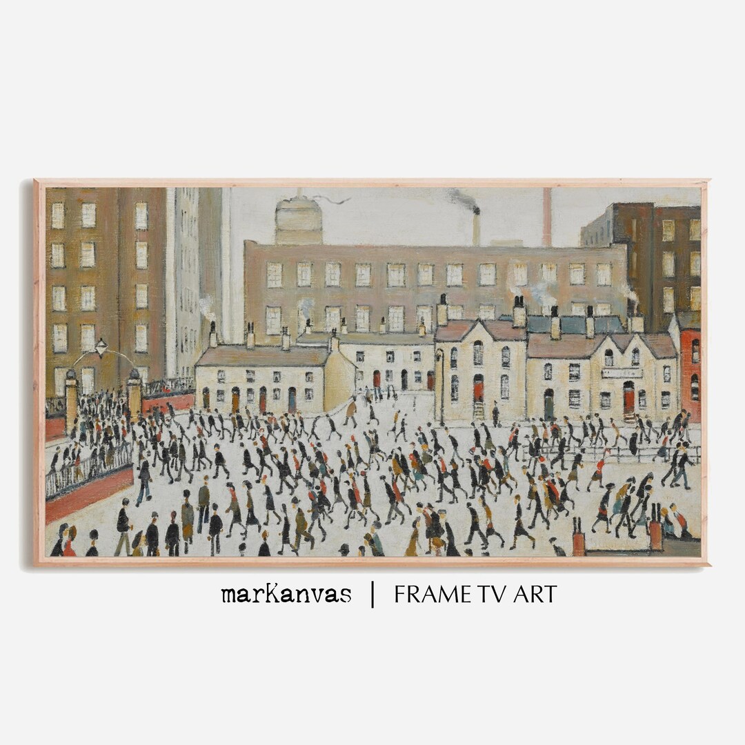 Going to Work, Lowry Frame Tv Art, Art Gift for Her, Instant Download ...