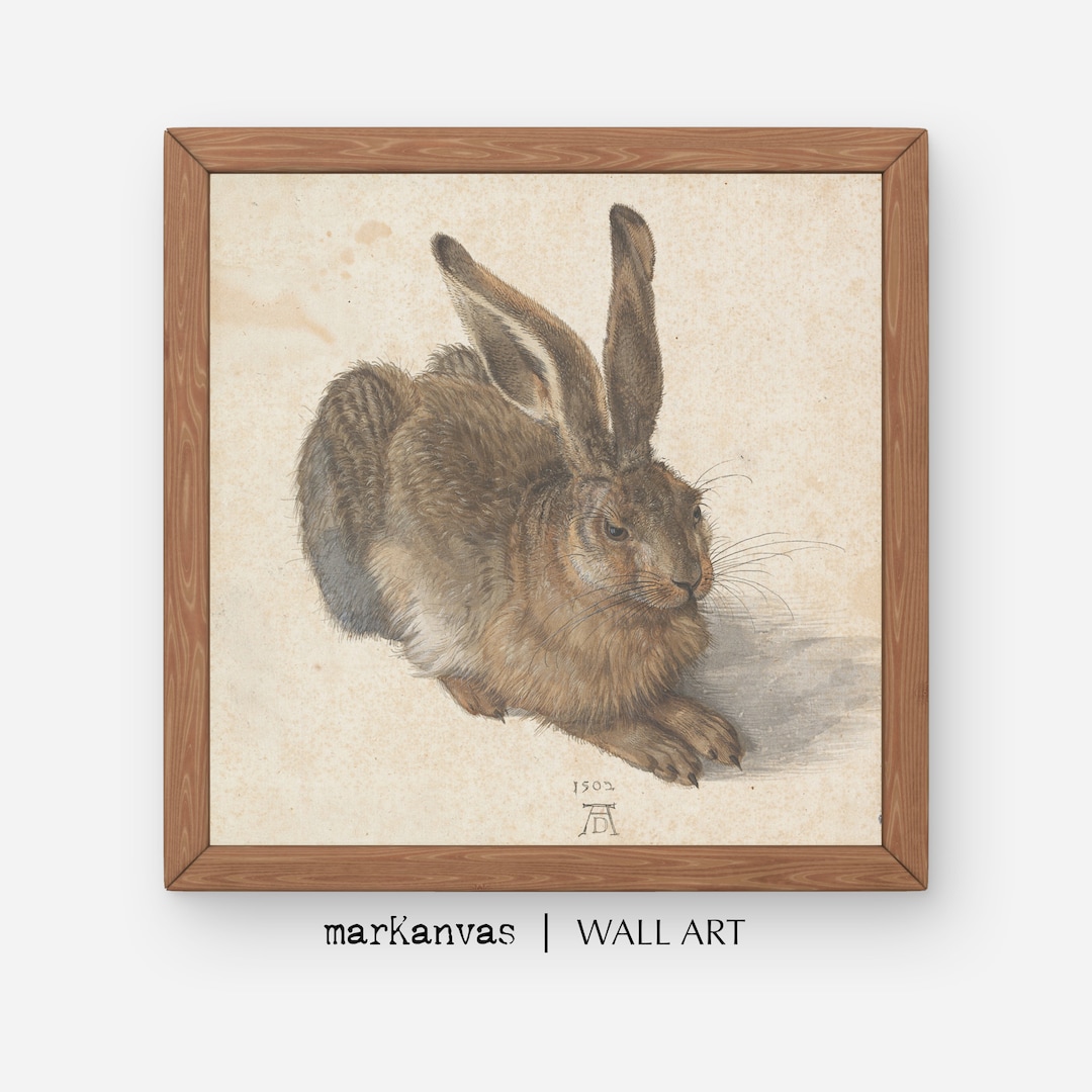 Durer Young Hare, Nursery Kids Art, Bunny Print Gift, Instant Digital ...