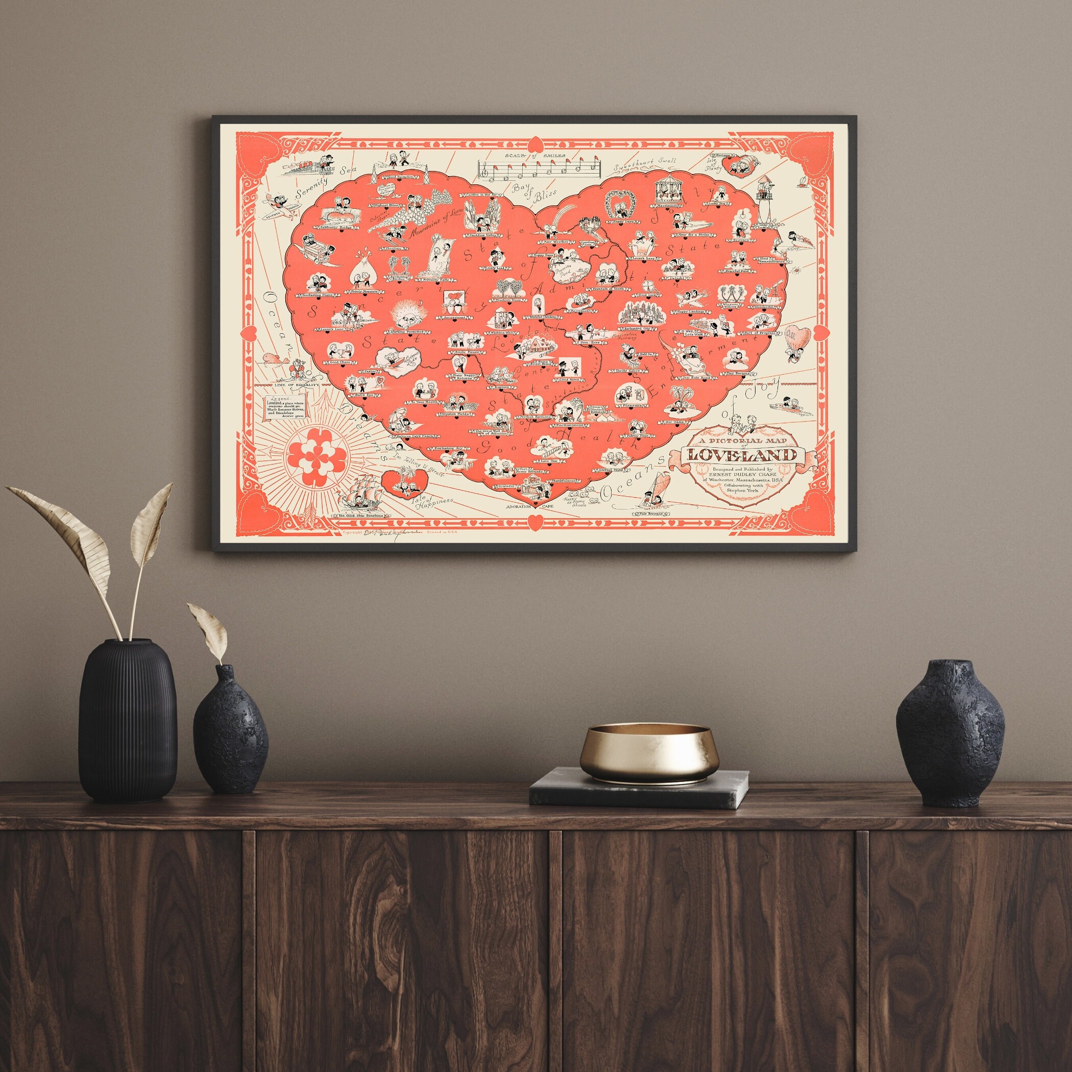 Map of Loveland, Valentine's Day Gift for Women, Instant DOWNLOAD ...