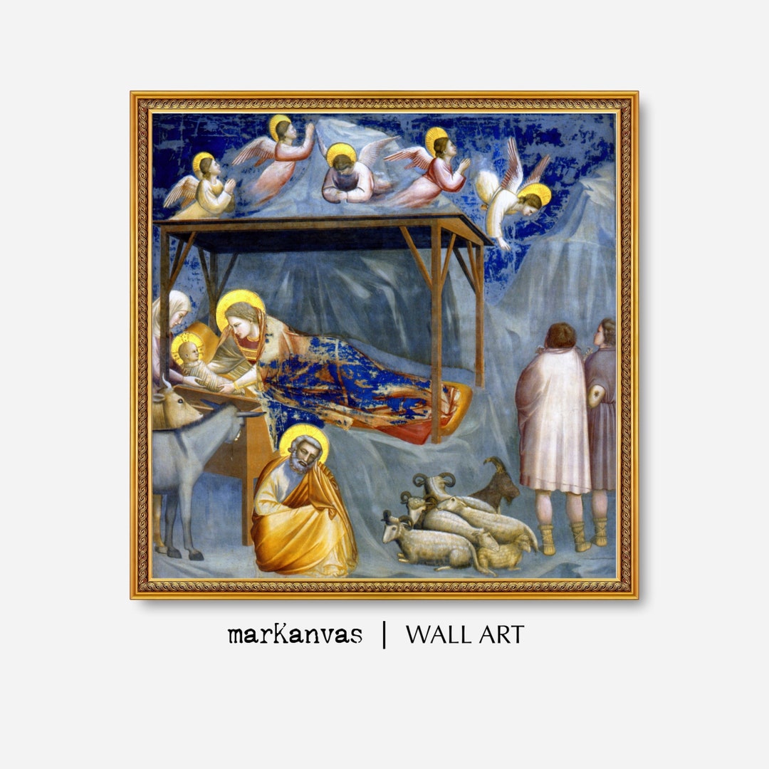 Giotto's Nativity Art Print, Jesus in Manger Gift, Instant DOWNLOAD ...