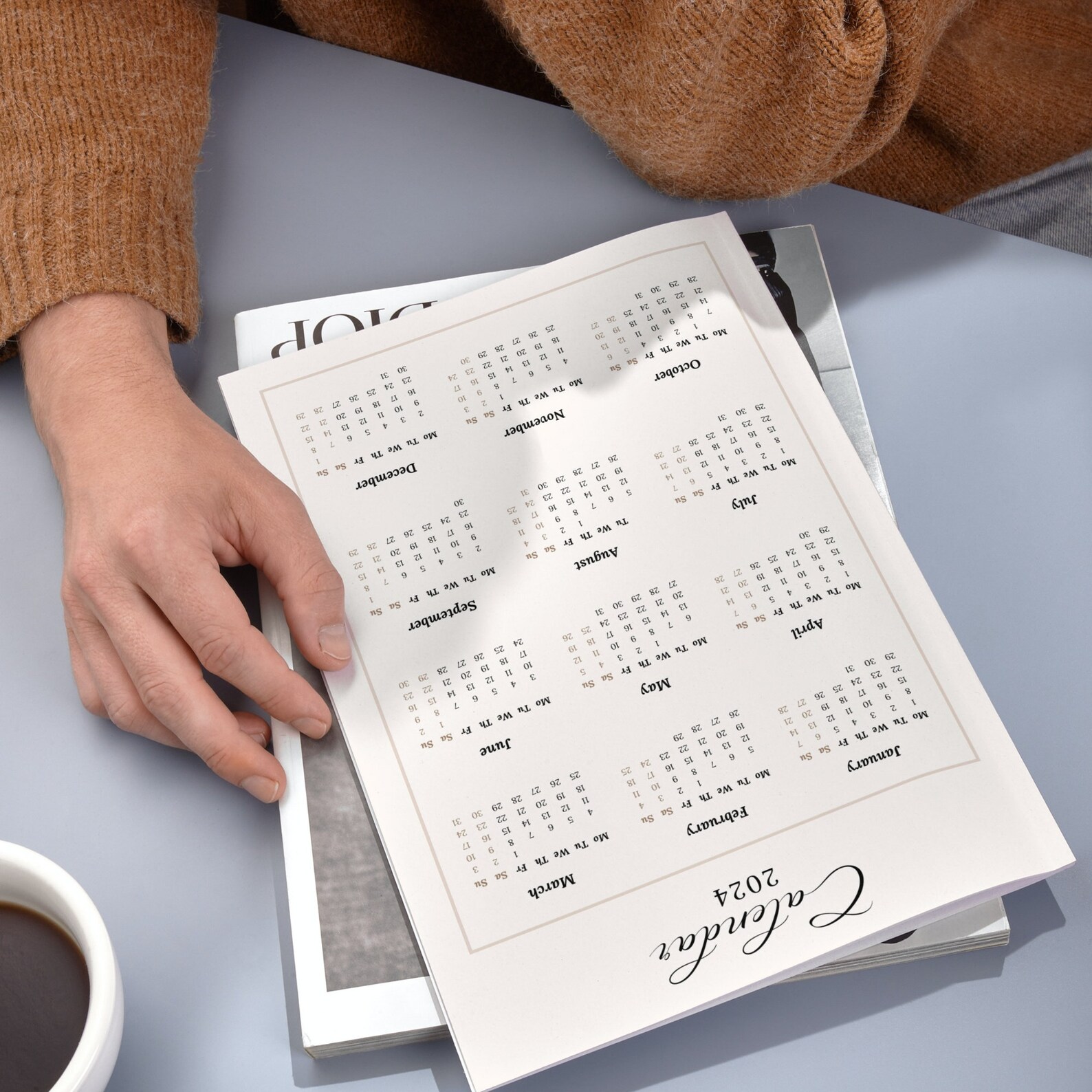 2024 Year Calendar PRINTABLE, Yearly Calendar 2024, 2024 Minimal, A4 ...