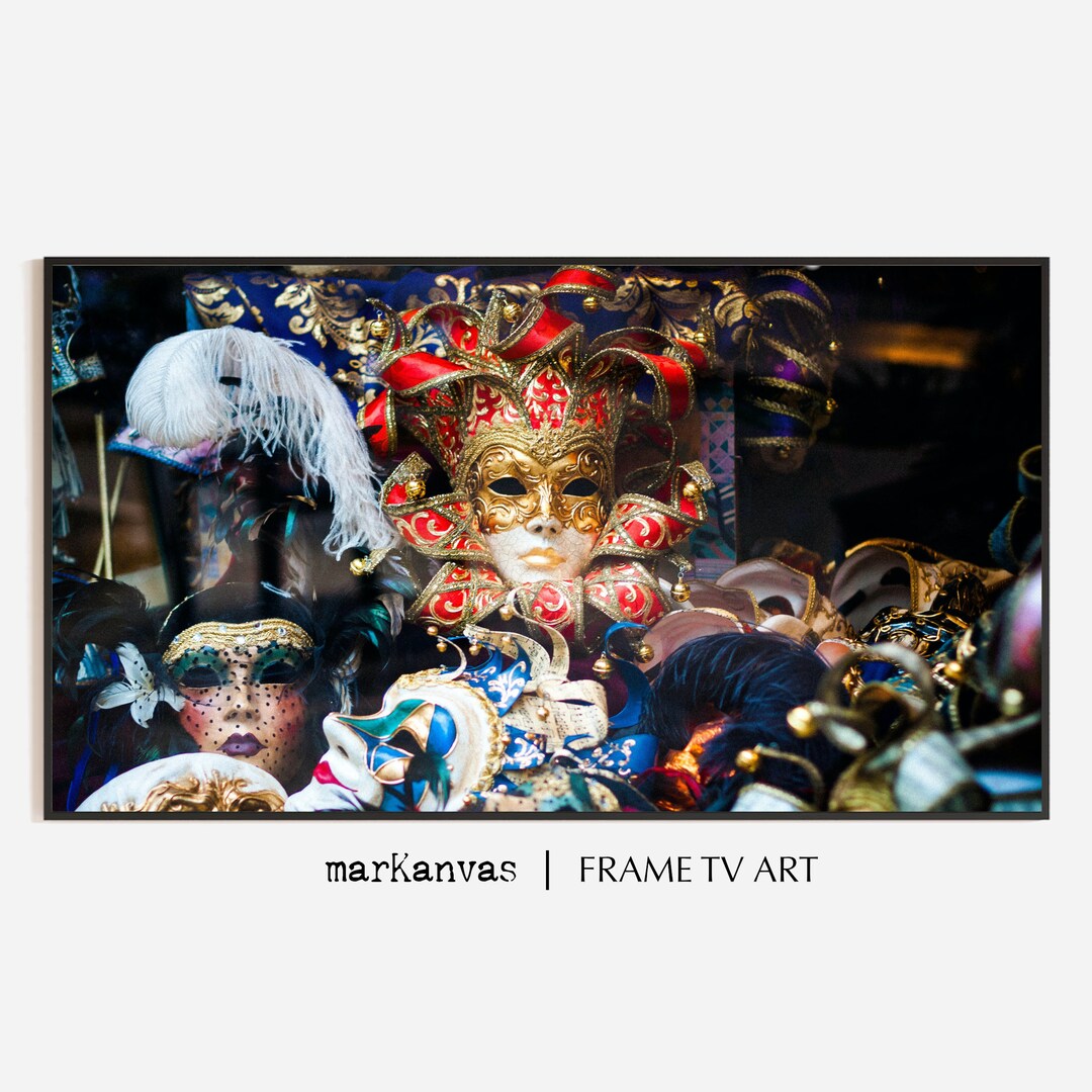 Samsung Tv Frame Art, Venetian Jester Mask, Mardi Gras Mask, Instant ...