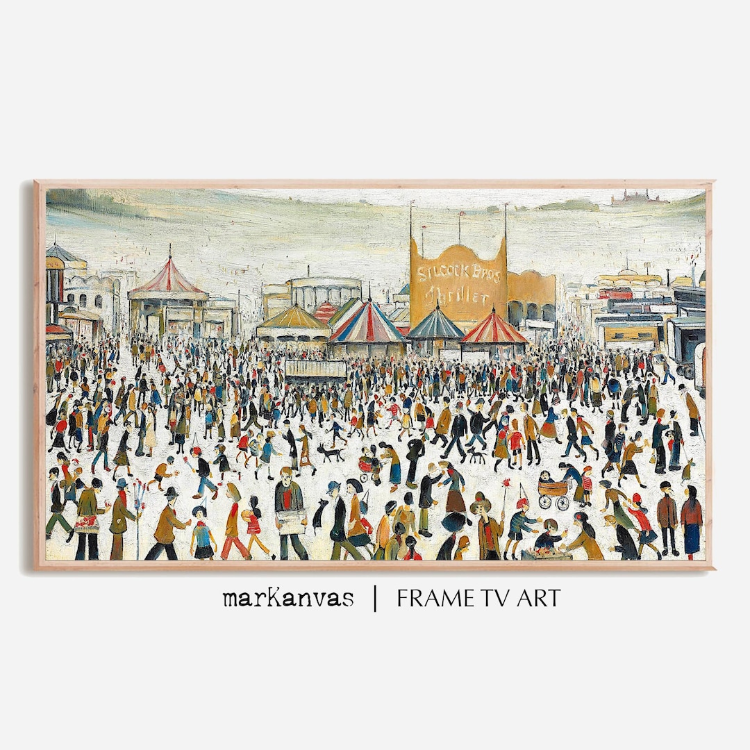 Fun Fair at Daisy Nook, Lowry Frame Tv Art, Cityscape Wall Decor, Art ...