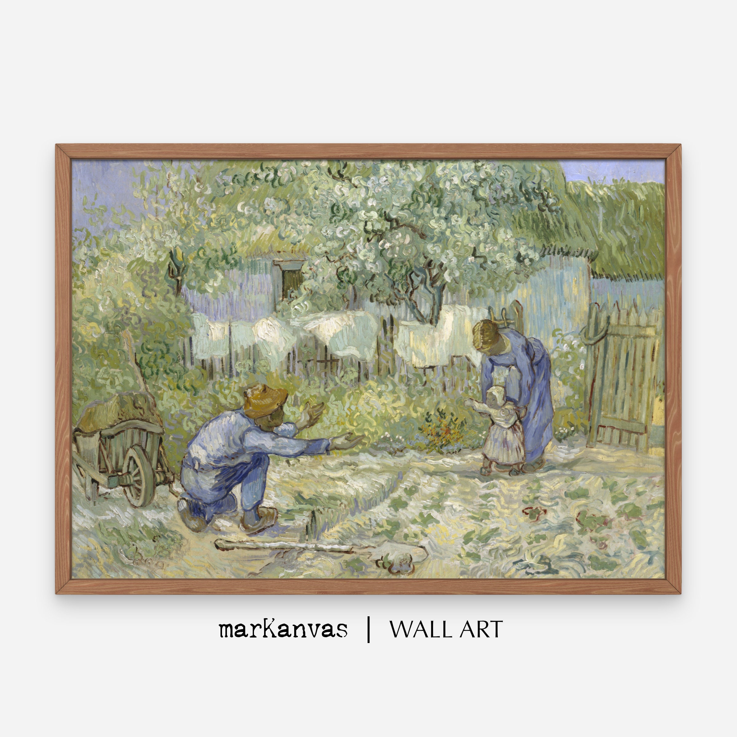First Steps After Millet by Vincent Van Gogh Digital Print, Fathers Day ...
