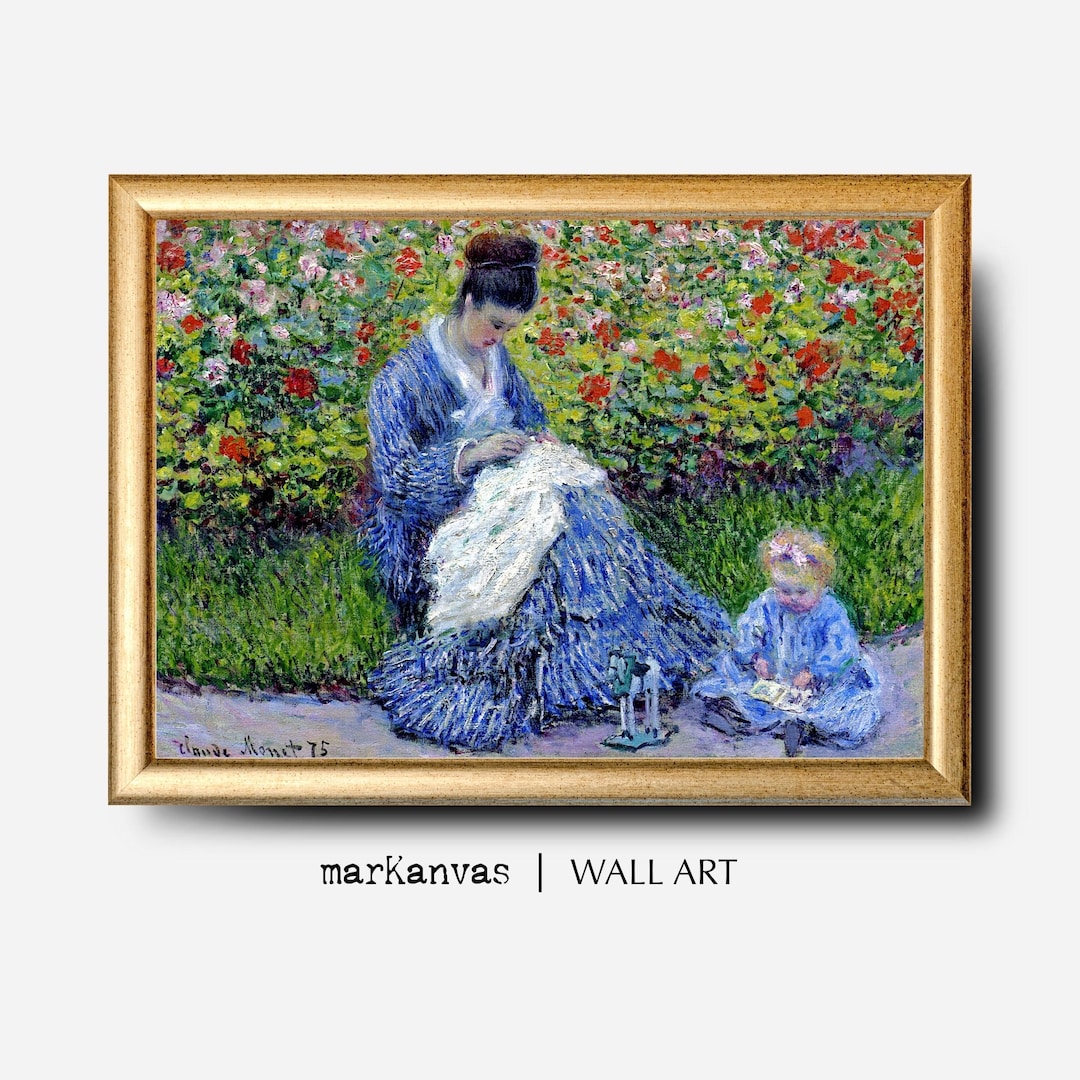 Monet "camille and Child" Art Print: Impressionist Maternal Garden ...