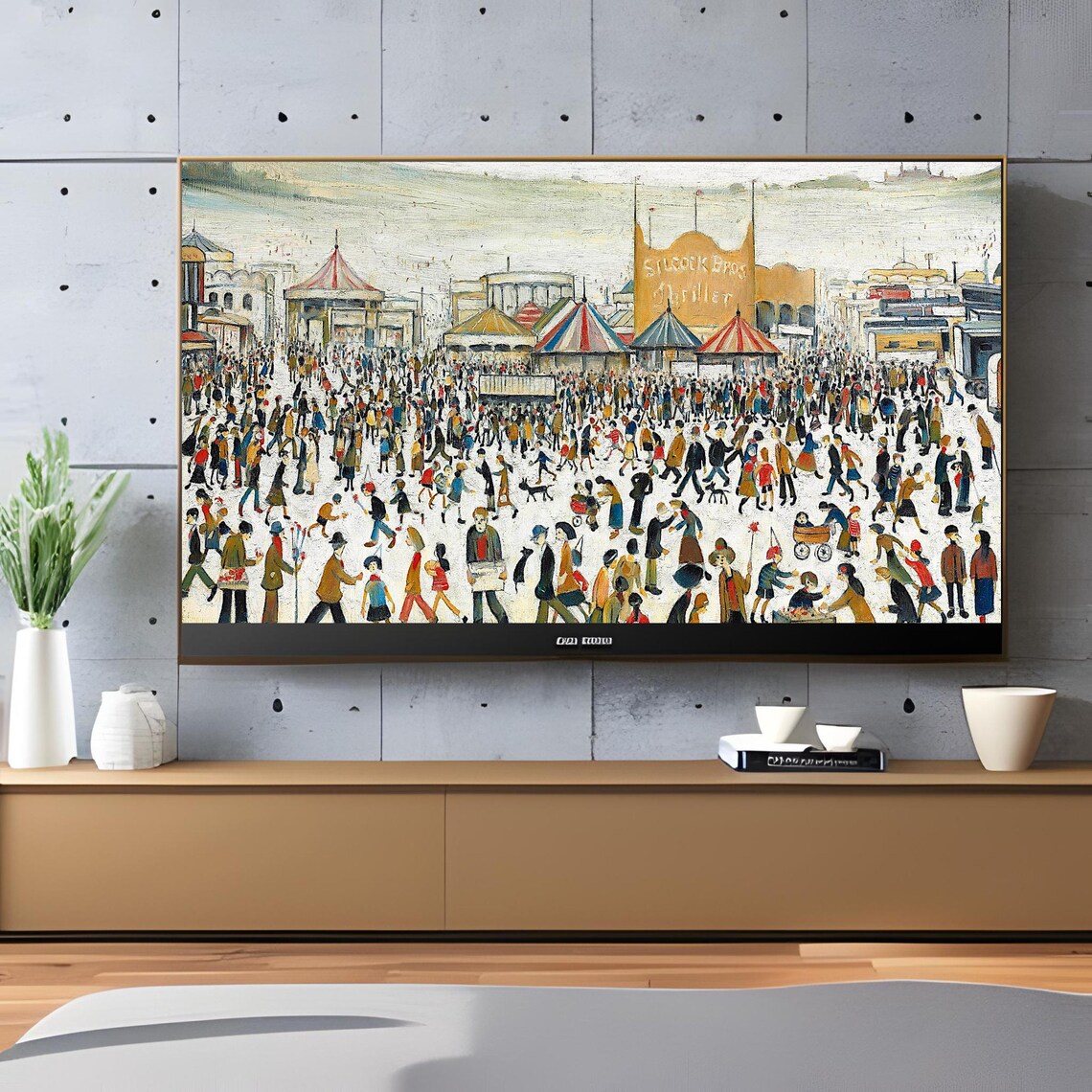 Fun Fair at Daisy Nook, Lowry Frame Tv Art, Cityscape Wall Decor, Art ...