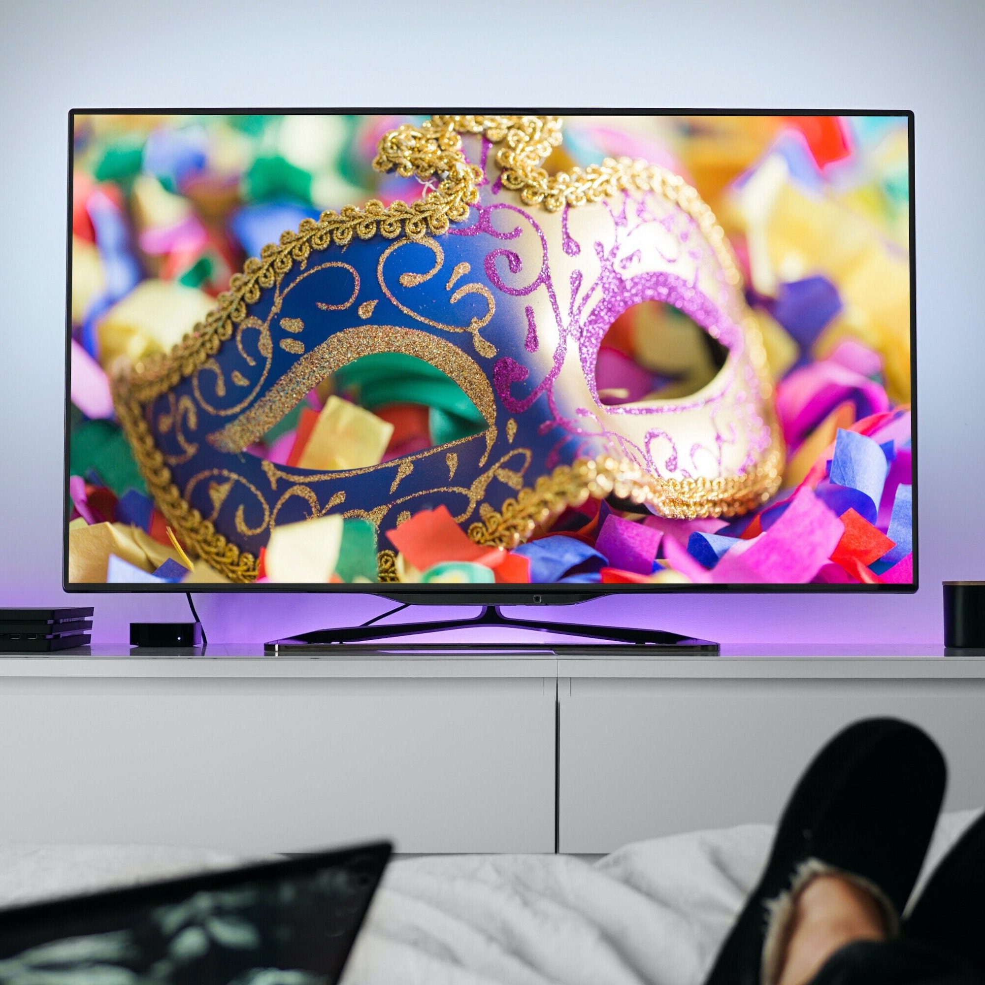 Samsung Frame TV Art, Venice Mask, Instant DOWNLOAD, Mardi Gras Glitter ...