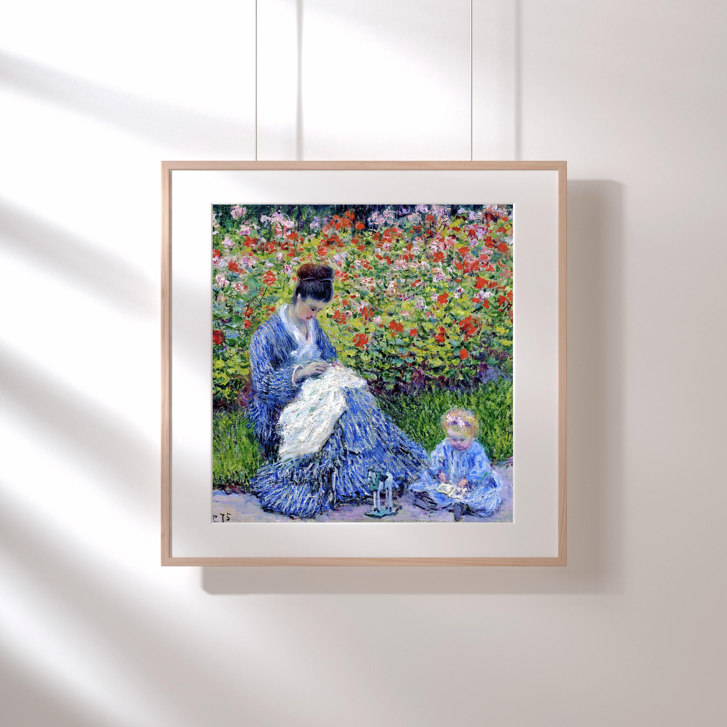 Monet "camille and Child" Print: Impressionist Garden Scene (digital ...