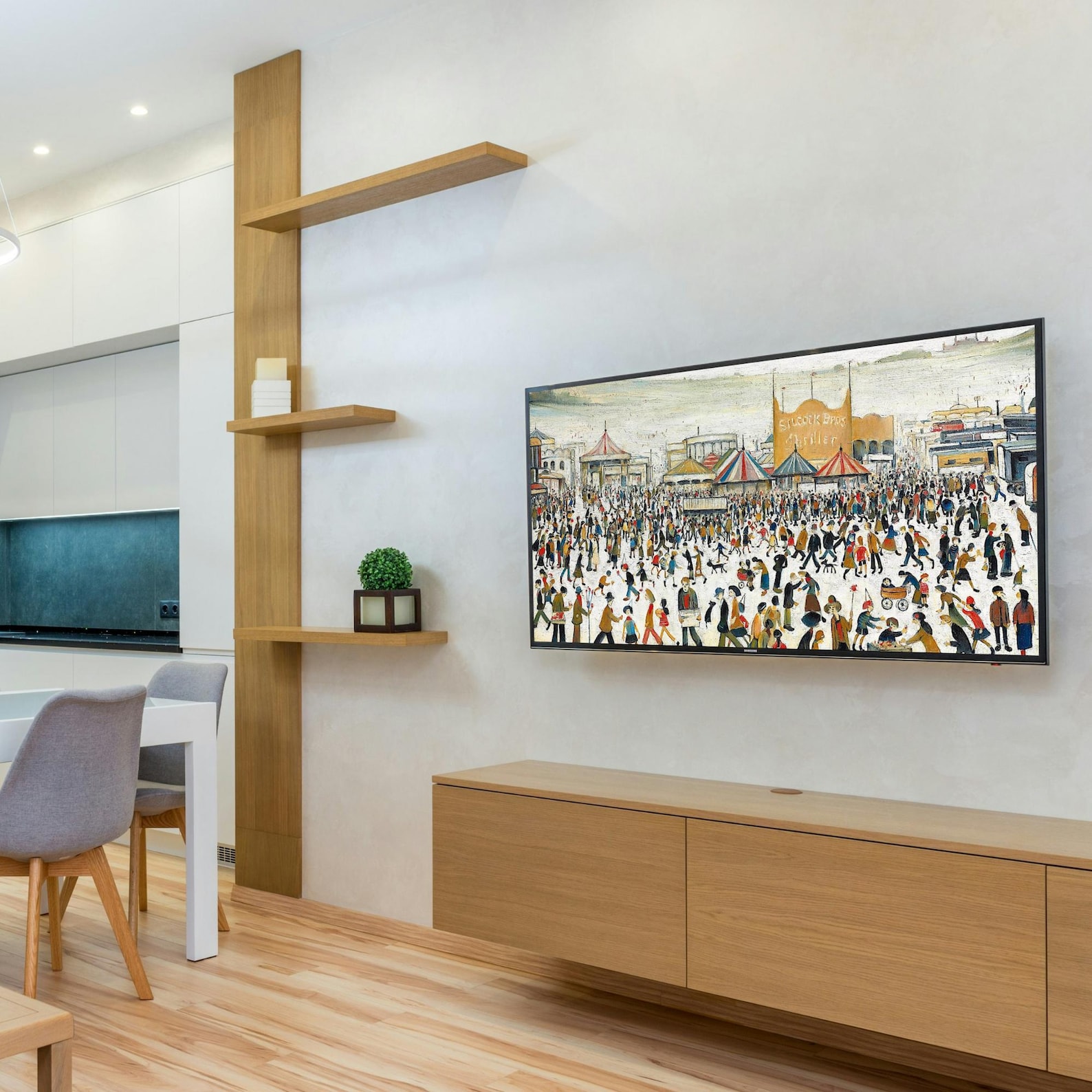 Fun Fair at Daisy Nook, Lowry Frame Tv Art, Cityscape Wall Decor, Art ...