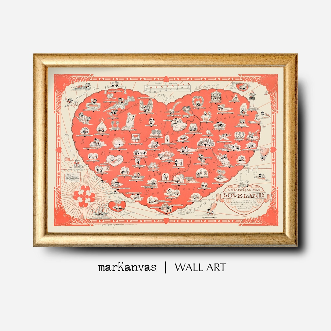 Map of Loveland, Valentine's Day Gift for Women, Instant DOWNLOAD ...