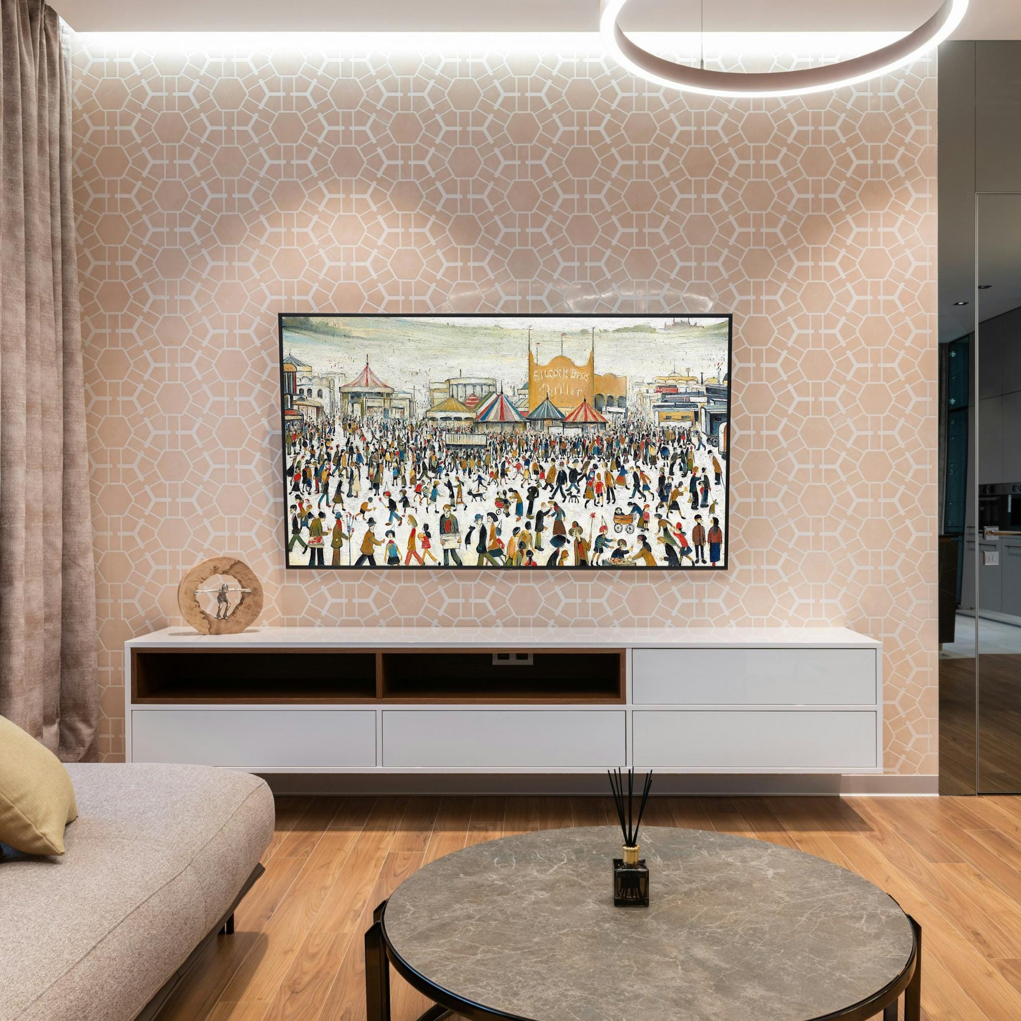 Fun Fair at Daisy Nook, Lowry Frame Tv Art, Cityscape Wall Decor, Art ...