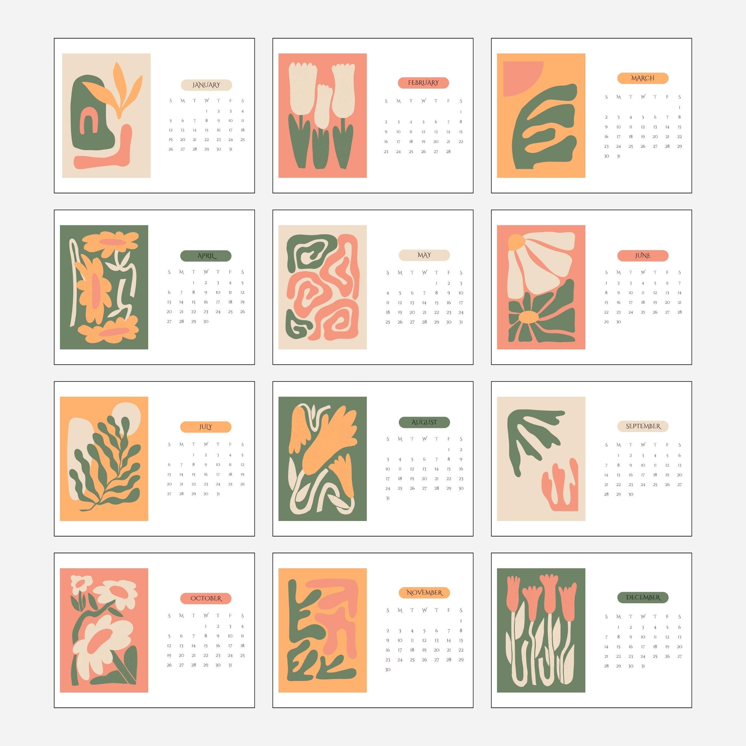 2025 PRINTABLE Matisse Art Calendar, Instant DOWNLOAD, 2025 Wall ...
