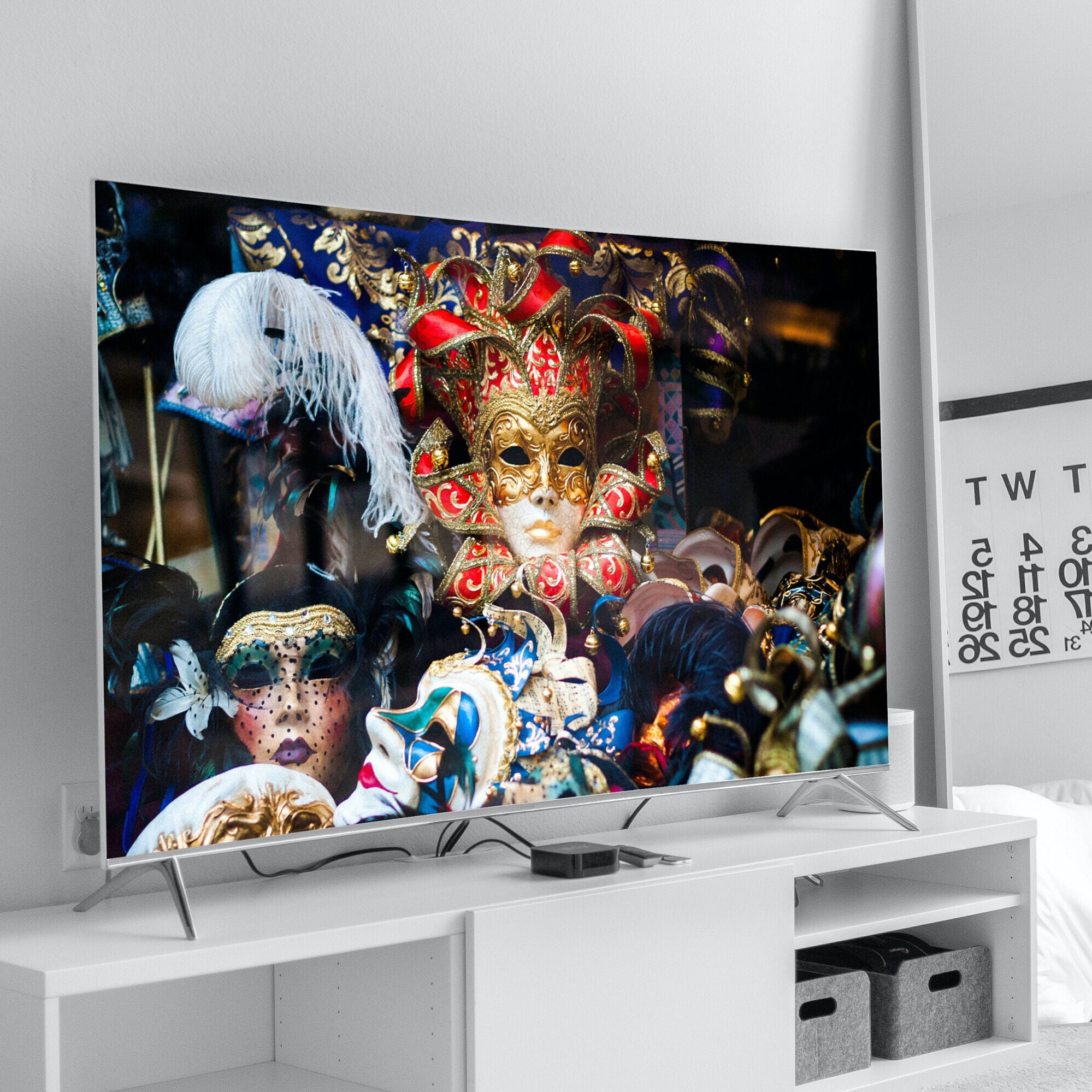 Samsung Tv Frame Art, Venetian Jester Mask, Mardi Gras Mask, Instant ...