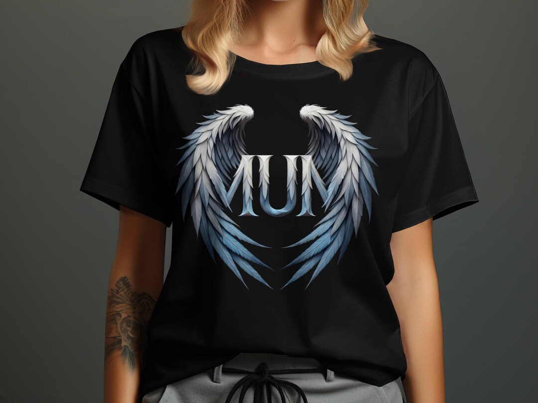 Mum Angel Wings T-shirt: Feathered Graphic Tee, Memorial Gift - Etsy
