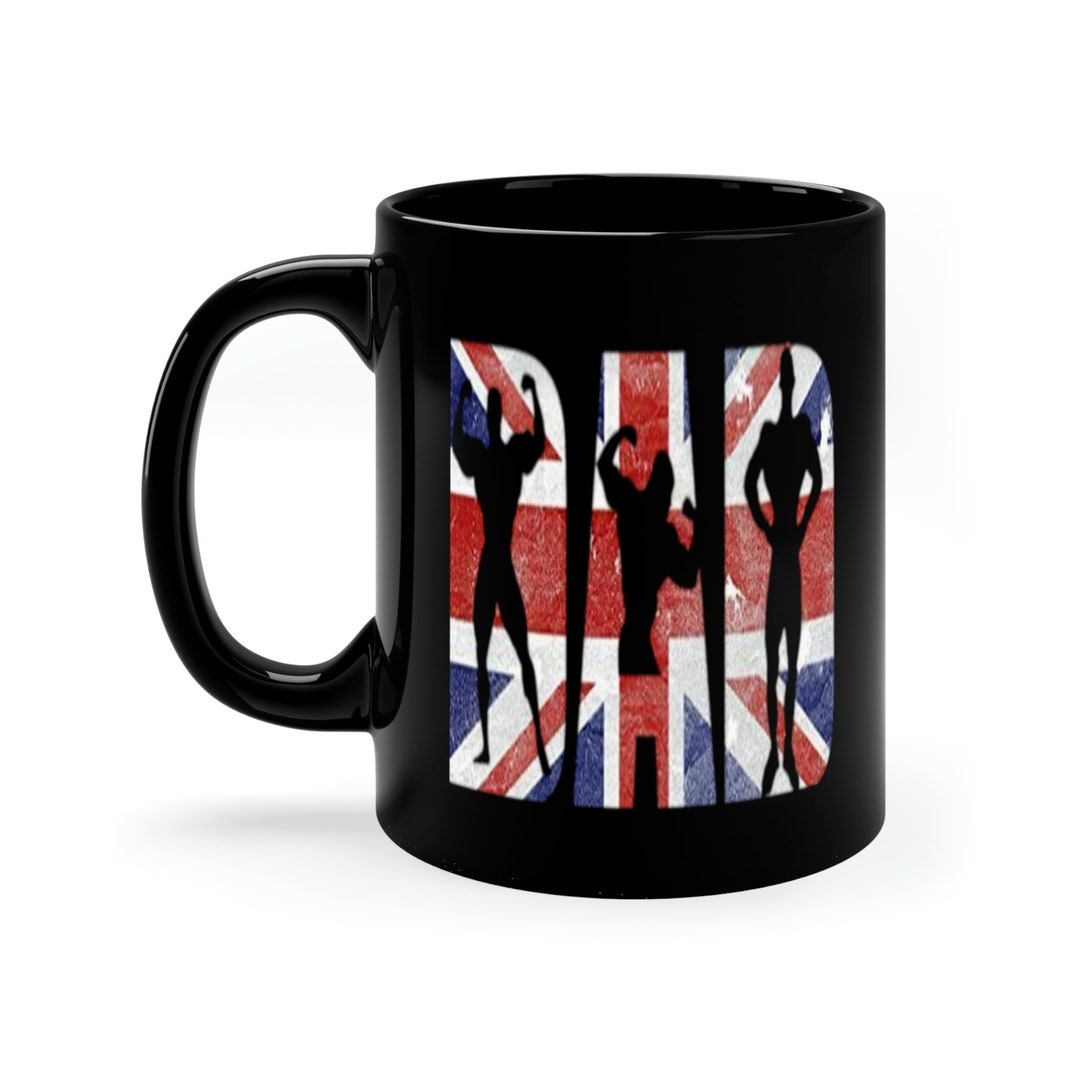 British Bodybuilder Dad Mug, Gym Rat Dad, Black Ceramic 11oz - Etsy