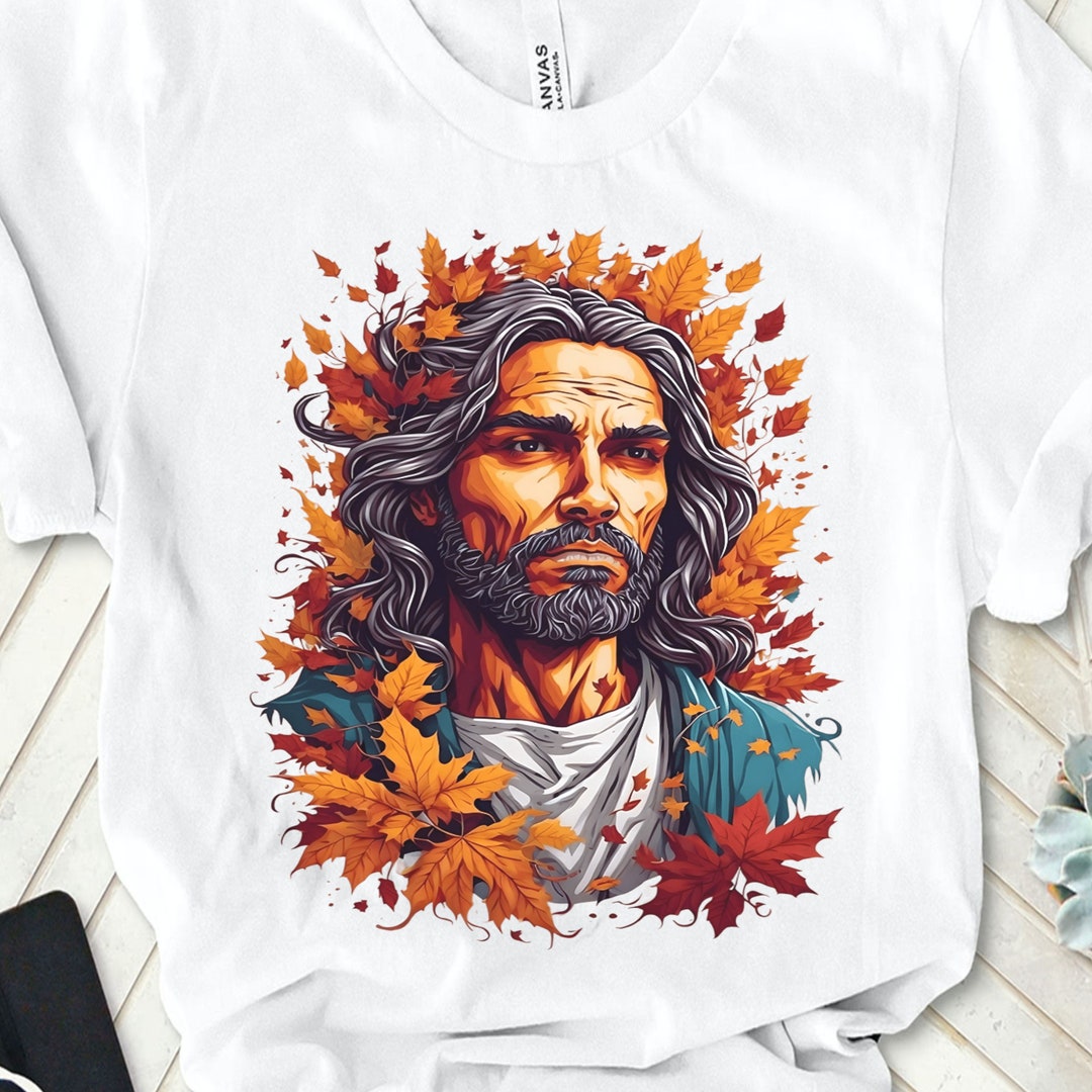 Fall for Jesus, Autumn Leaves, Jesus Art, Christian Illustration, Faith ...
