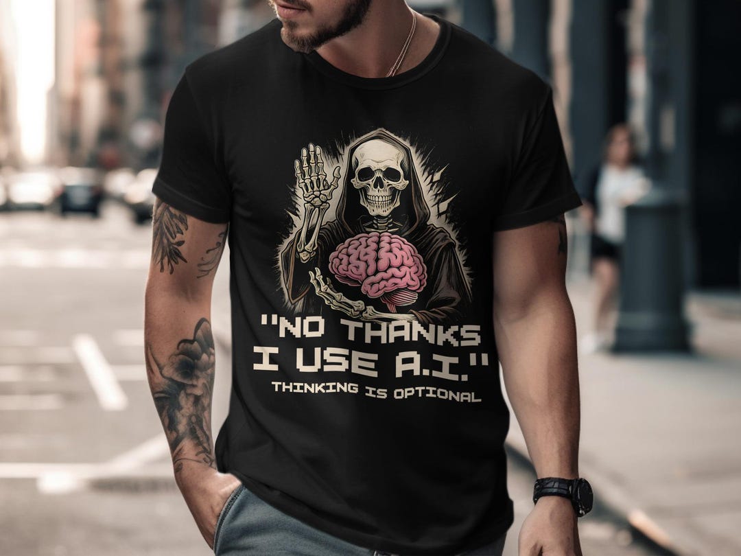 Funny Grim Reaper AI T-shirt, Geeky Artificial Intelligence Tee - Etsy