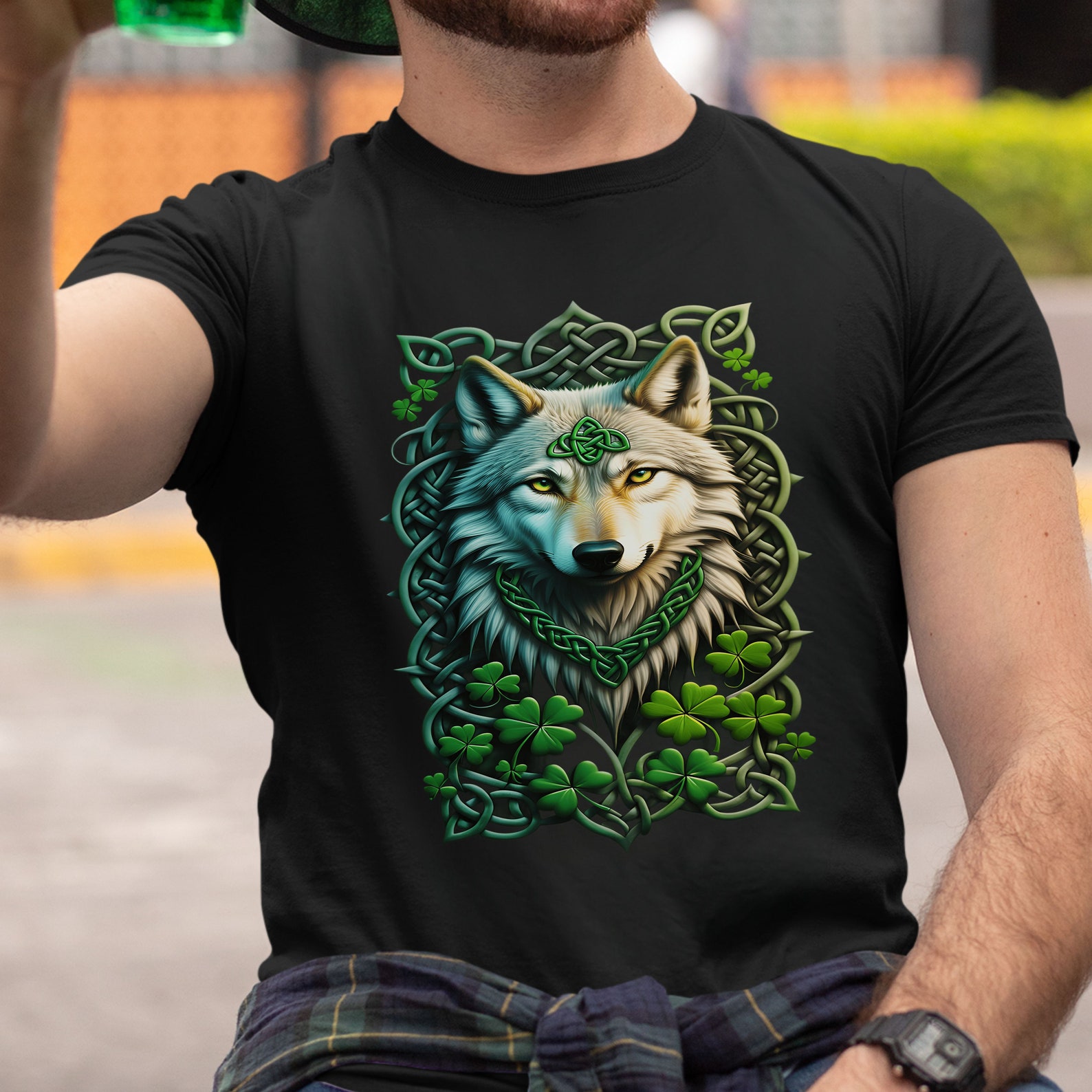Celtic Art Irish Wolf With Celtic Knot Design, Irish Art, Wolf Art ...