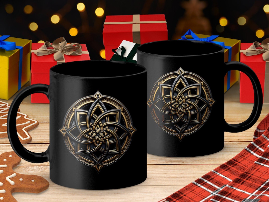 Unique Celtic Knot Mug, Intricate Design Coffee Cup, Detailed Knotwork ...