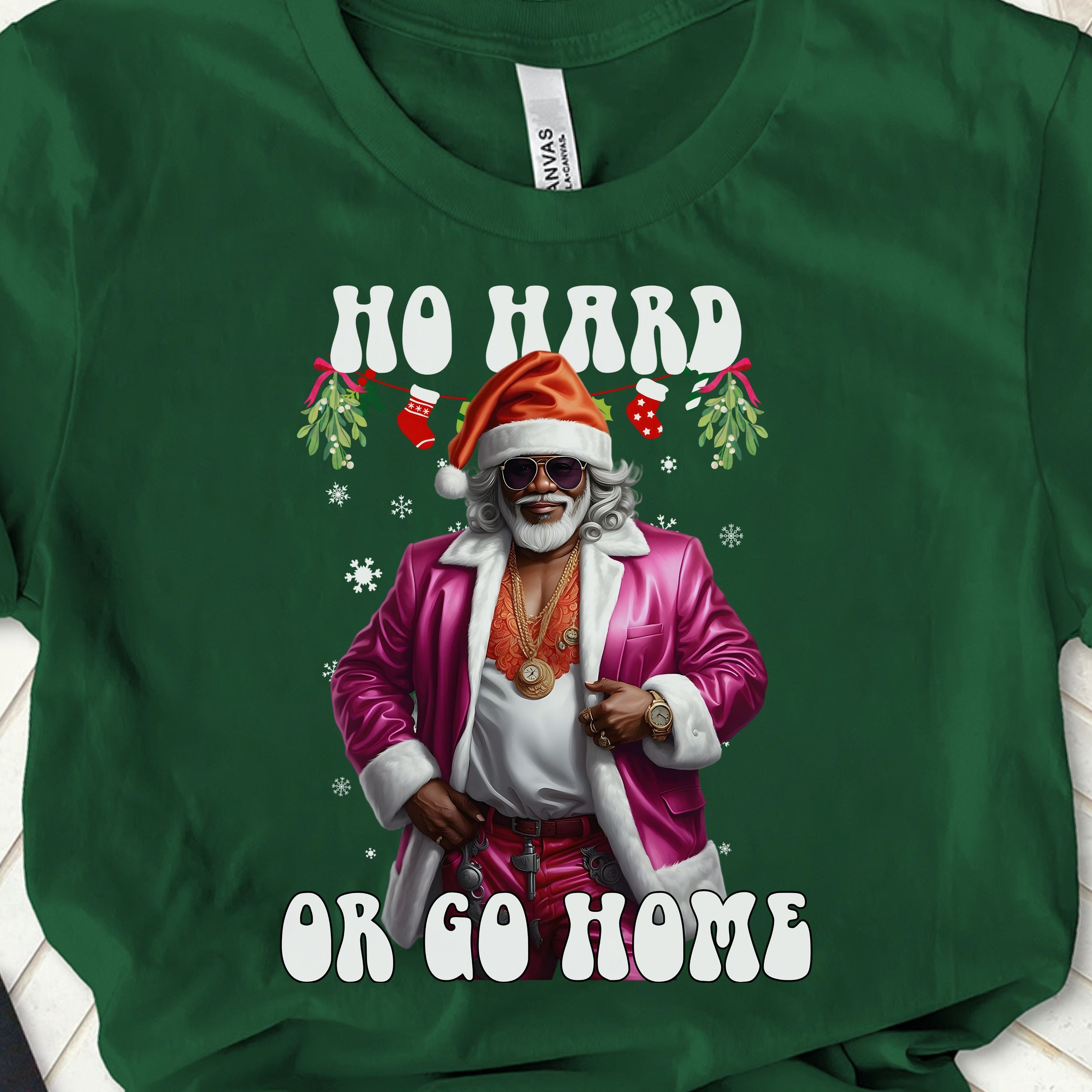 Ho Hard or Go Home Funny Pimp Santa T-shirt,funny Christmas, Naughty ...