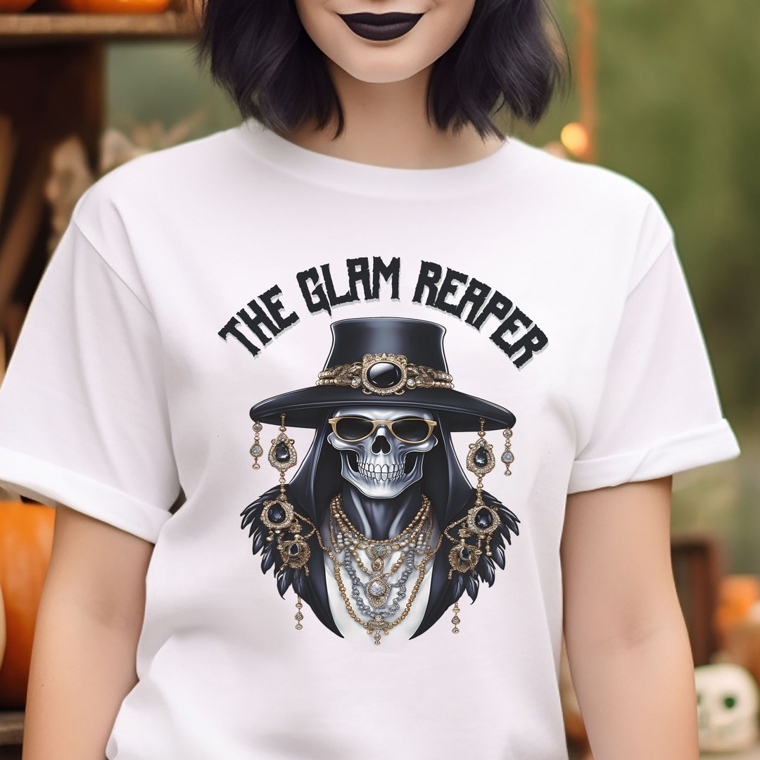 Glam Grim Reaper Halloween Funny T-shirt, Funny Grim Reaper, Glamorous ...