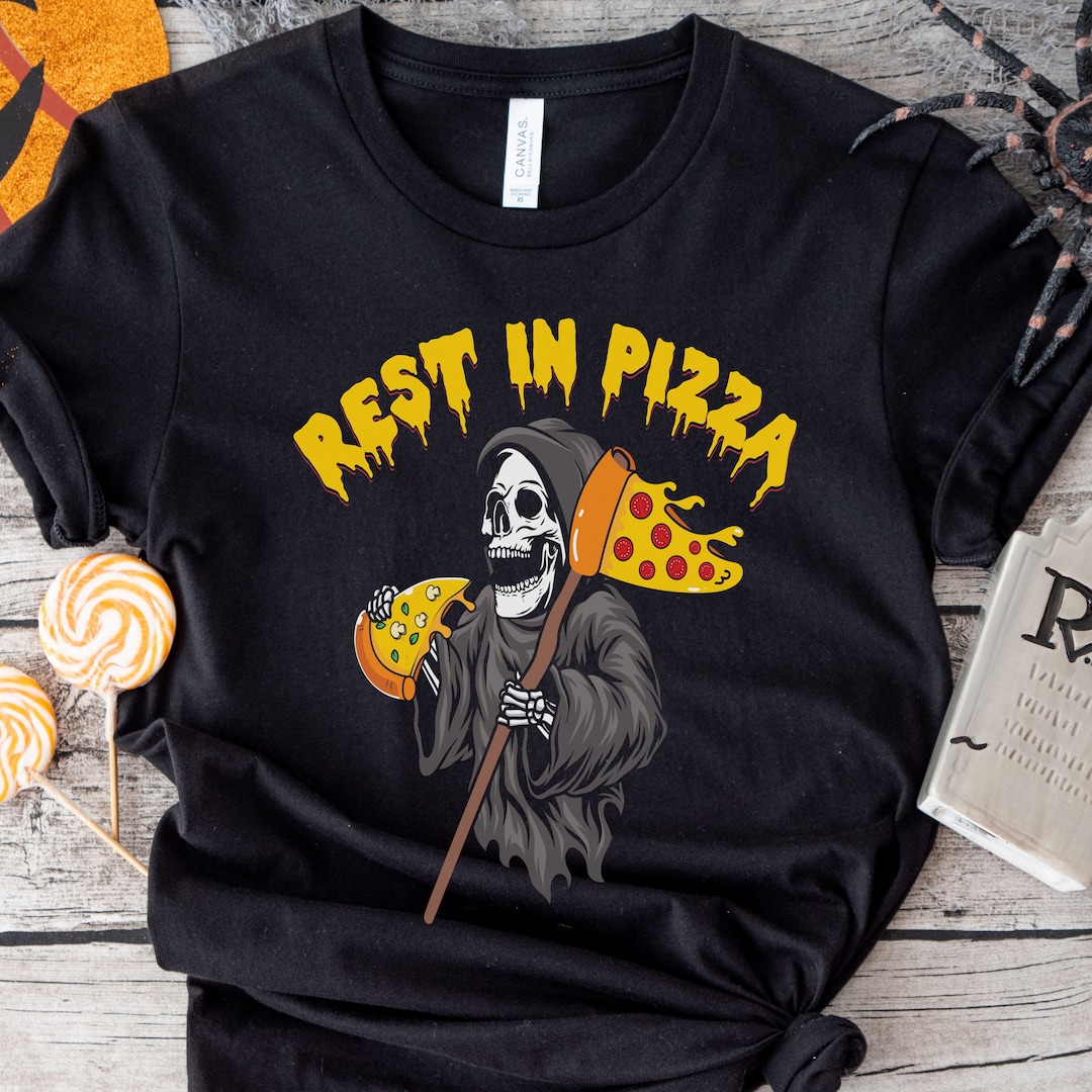 Rest in Pizza, Funny Grim Reaper, Funny Halloween, Pizza Party ...