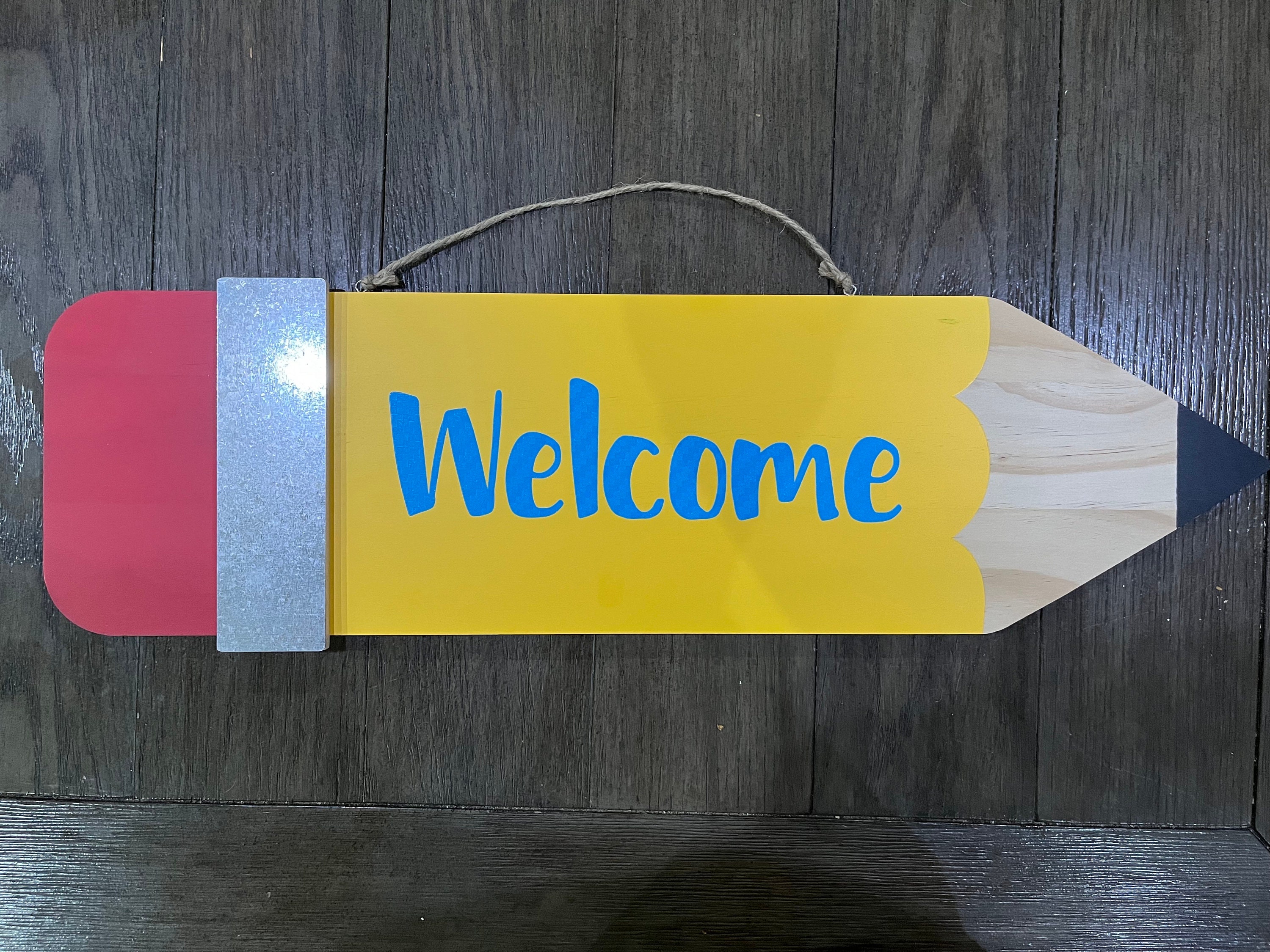 Teacher Pencil “welcome” Sign - Etsy