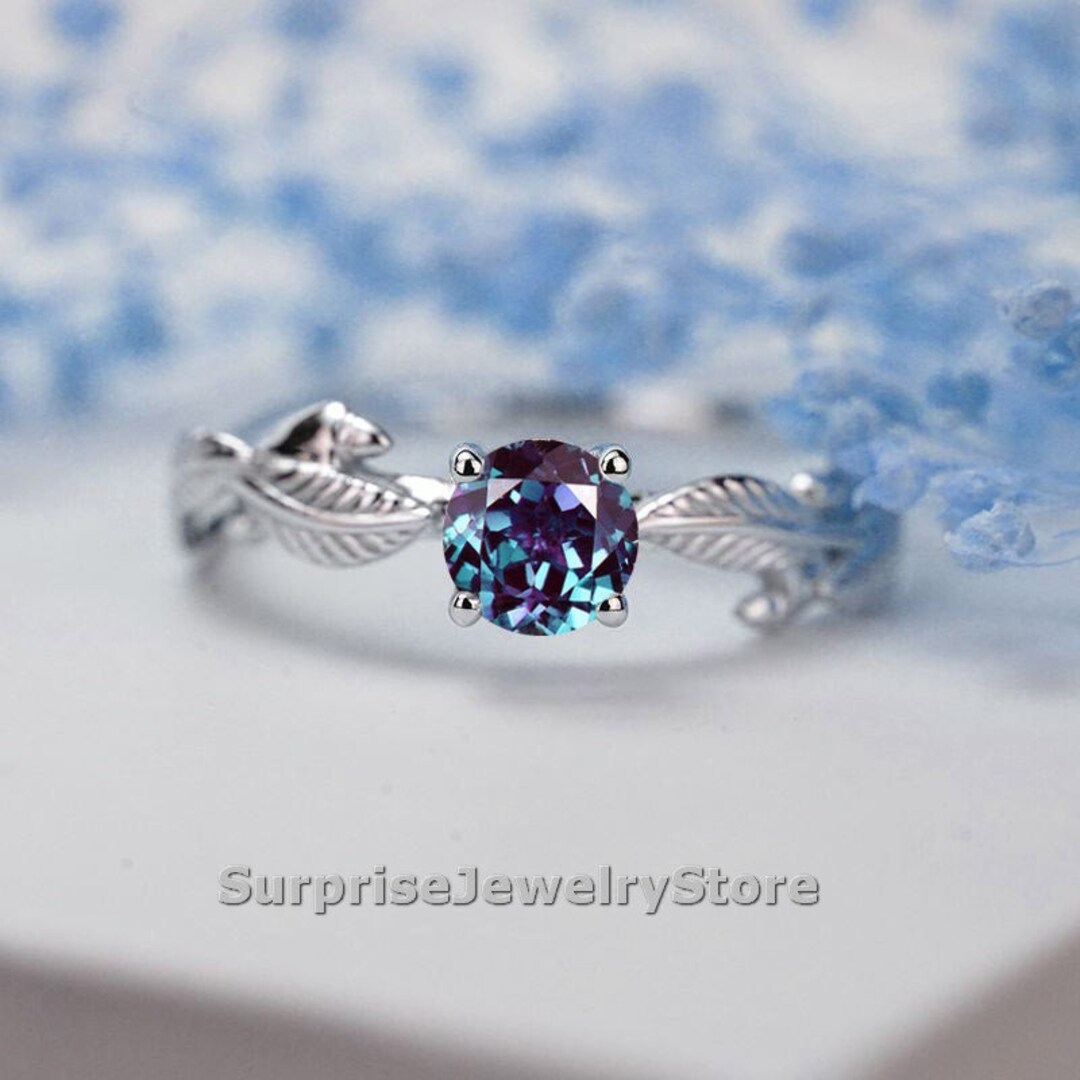 Vintage Leaf Alexandrite Ring Engagement Ring Promise Ring - Etsy