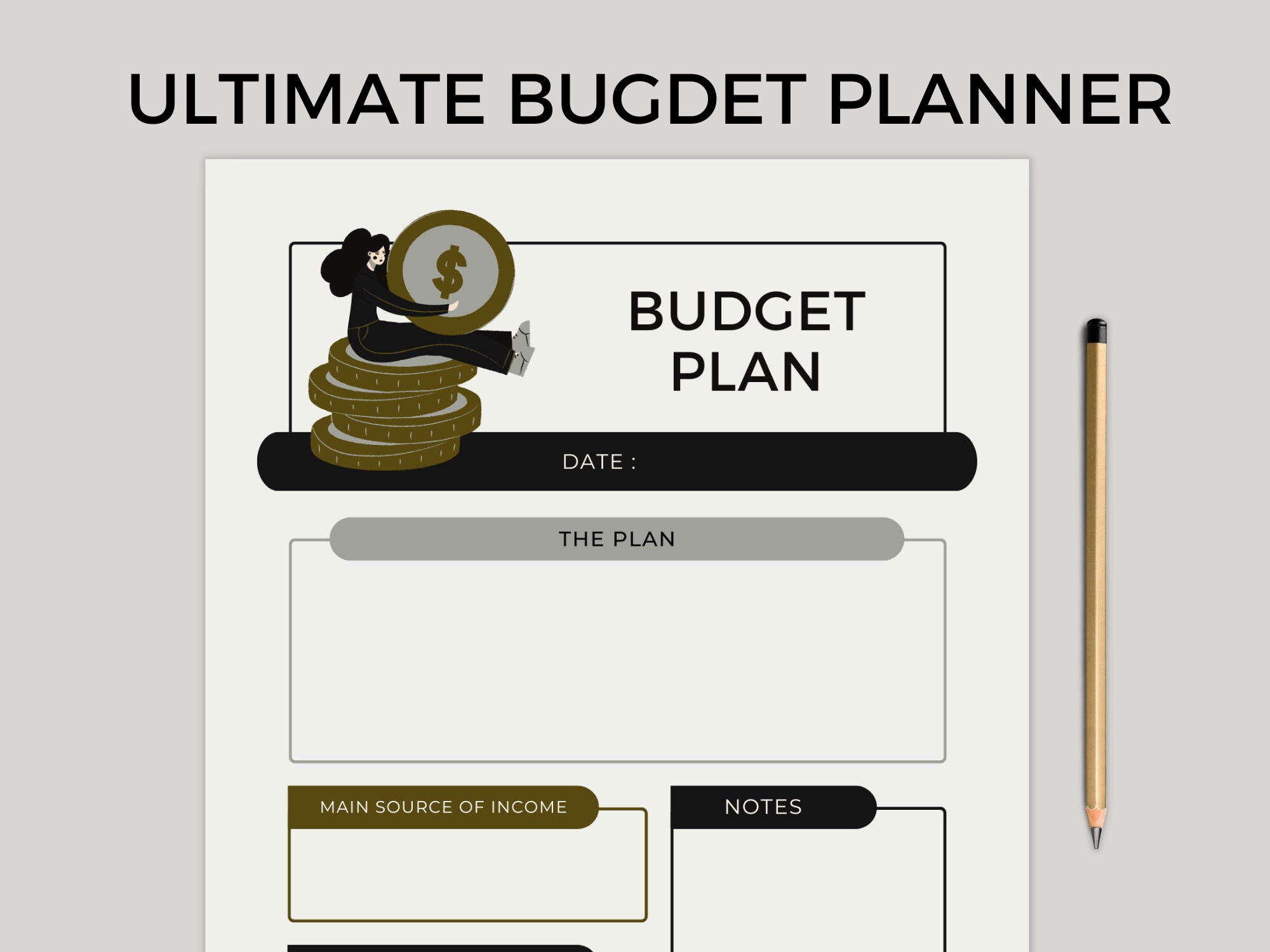 2023 Budget Planner Printable & Fillable PDF, Expense Tracker, Debt ...