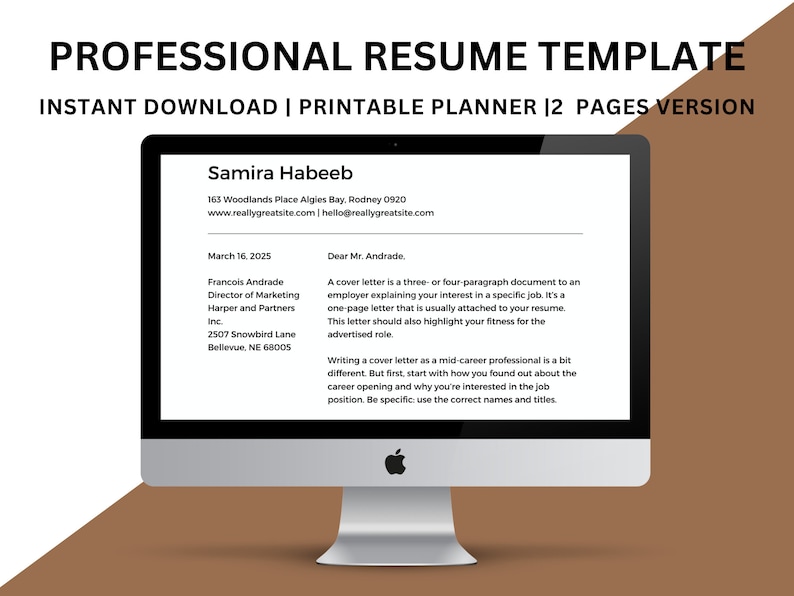 Professional Resume Template in Microsoft Word | Modern Resume Template ...