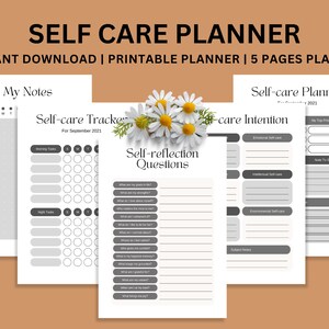 Self Care Checklist, Printable Digital PDF Self Care Planner, Self Care ...