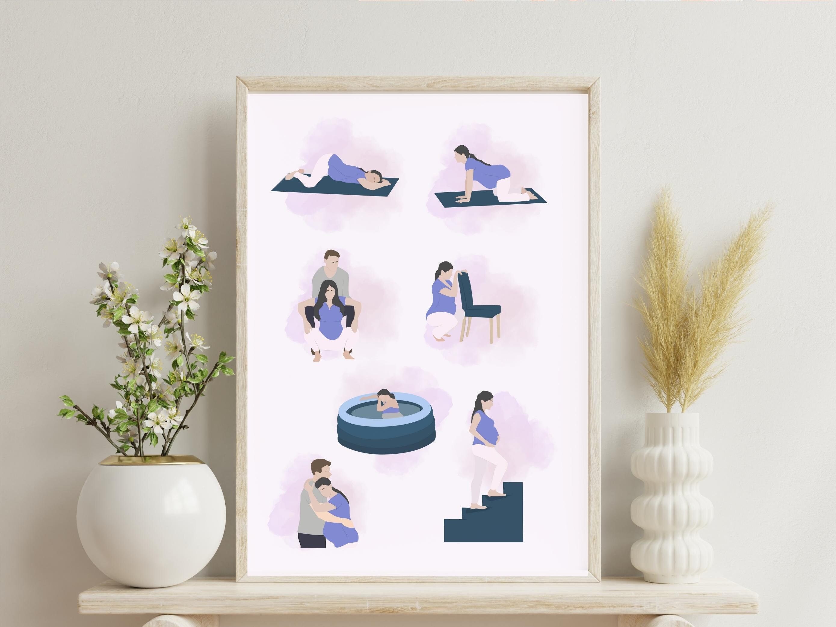 Birth and Delivery Positions Posters Childbirth Education Birth ...