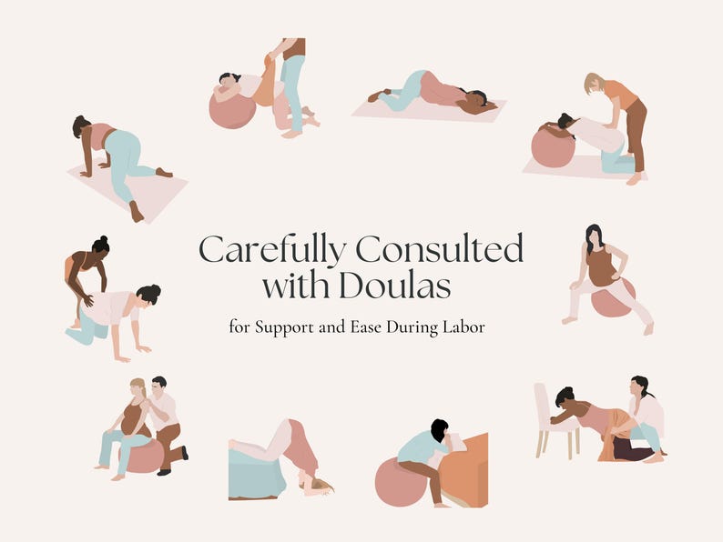 52 Labour Positions Flashcards, for Doulas, Midwives, Pregnant Ladies ...