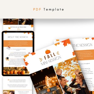 Fall Mini Session Templates for Photographer | Autumn Session Template ...